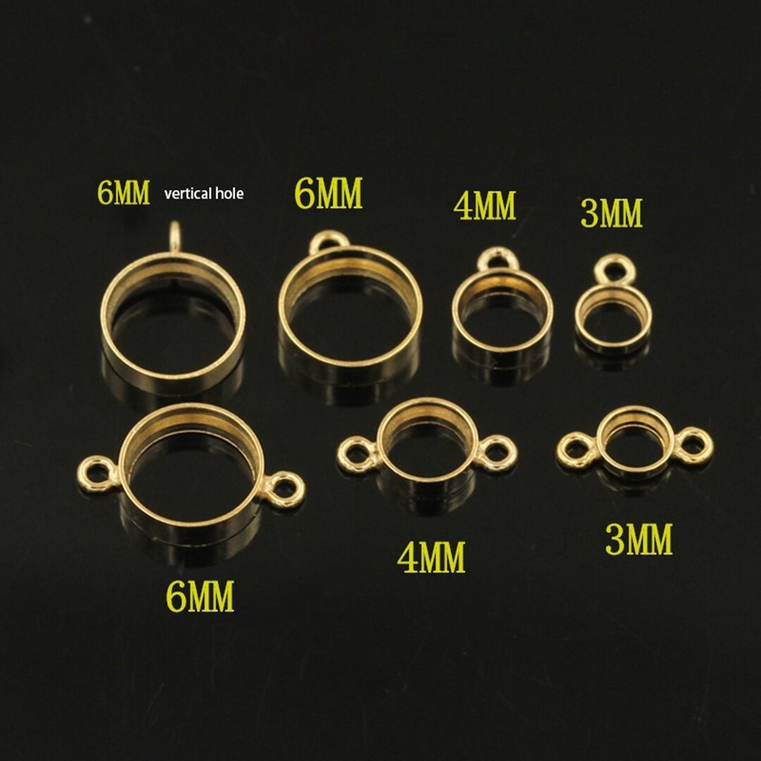 14K Gold Filled Bezel Connectors, Gold Filled Stone Setting Connector ...