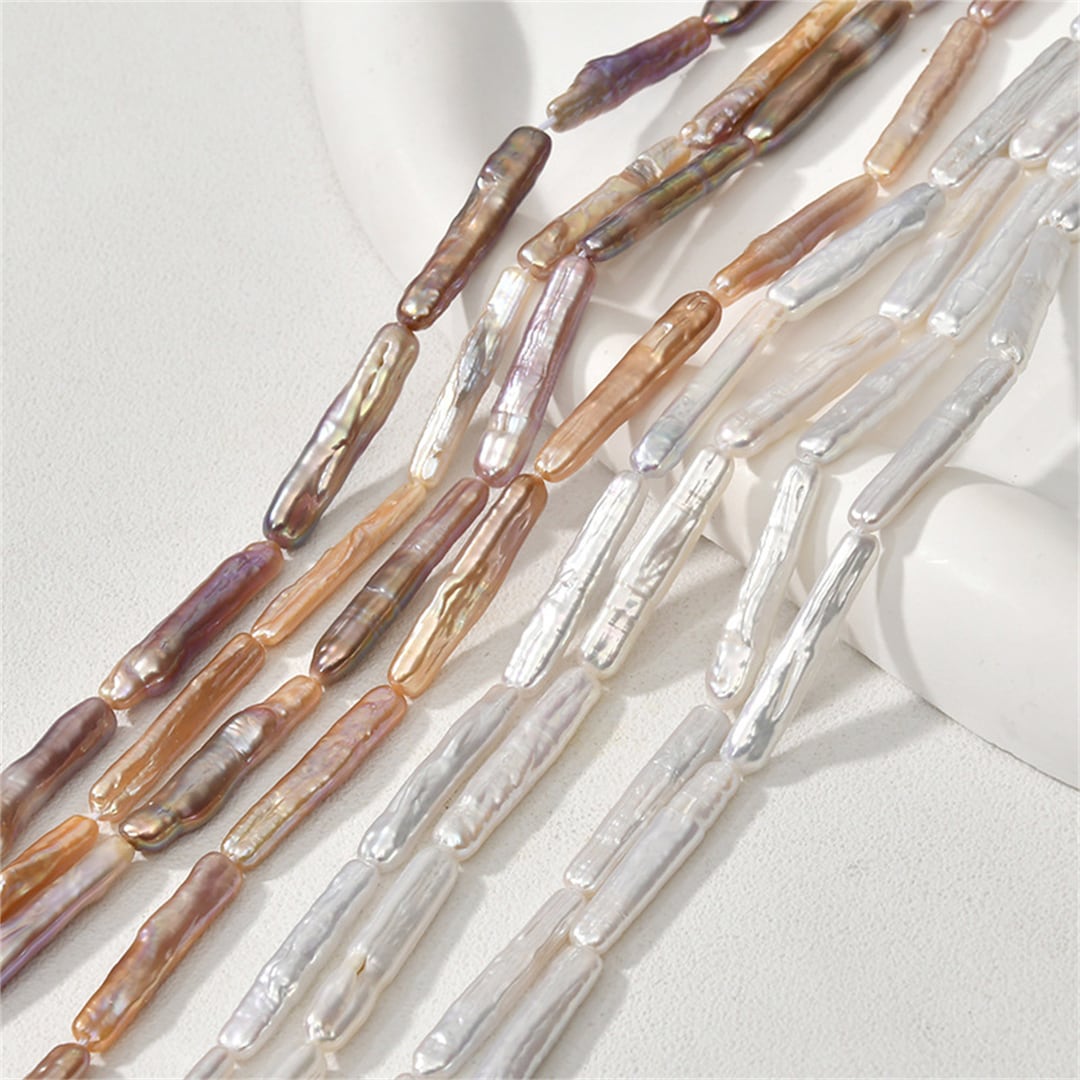 Natural Baroque Pearl Stick Beads, Fresh Water Pearl Beads, Irregular ...