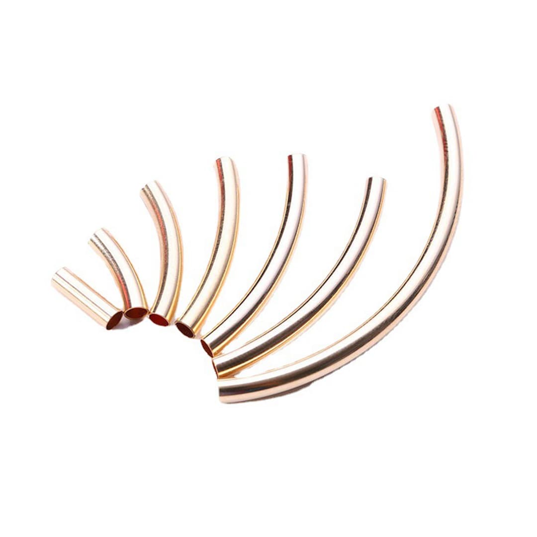 14K Gold Filled Plain Smooth Curve Tubes, Gold Filled Curve Tube Beads ...