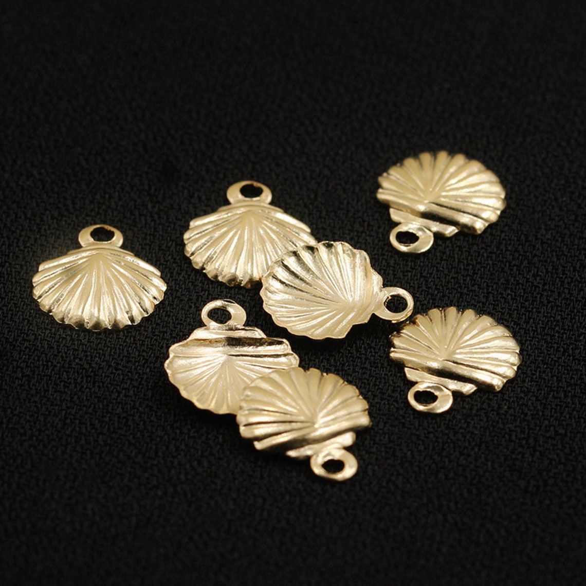 14K Gold Filled Shell Charm, Gold Filled Nautical Charm, Shell Charm ...