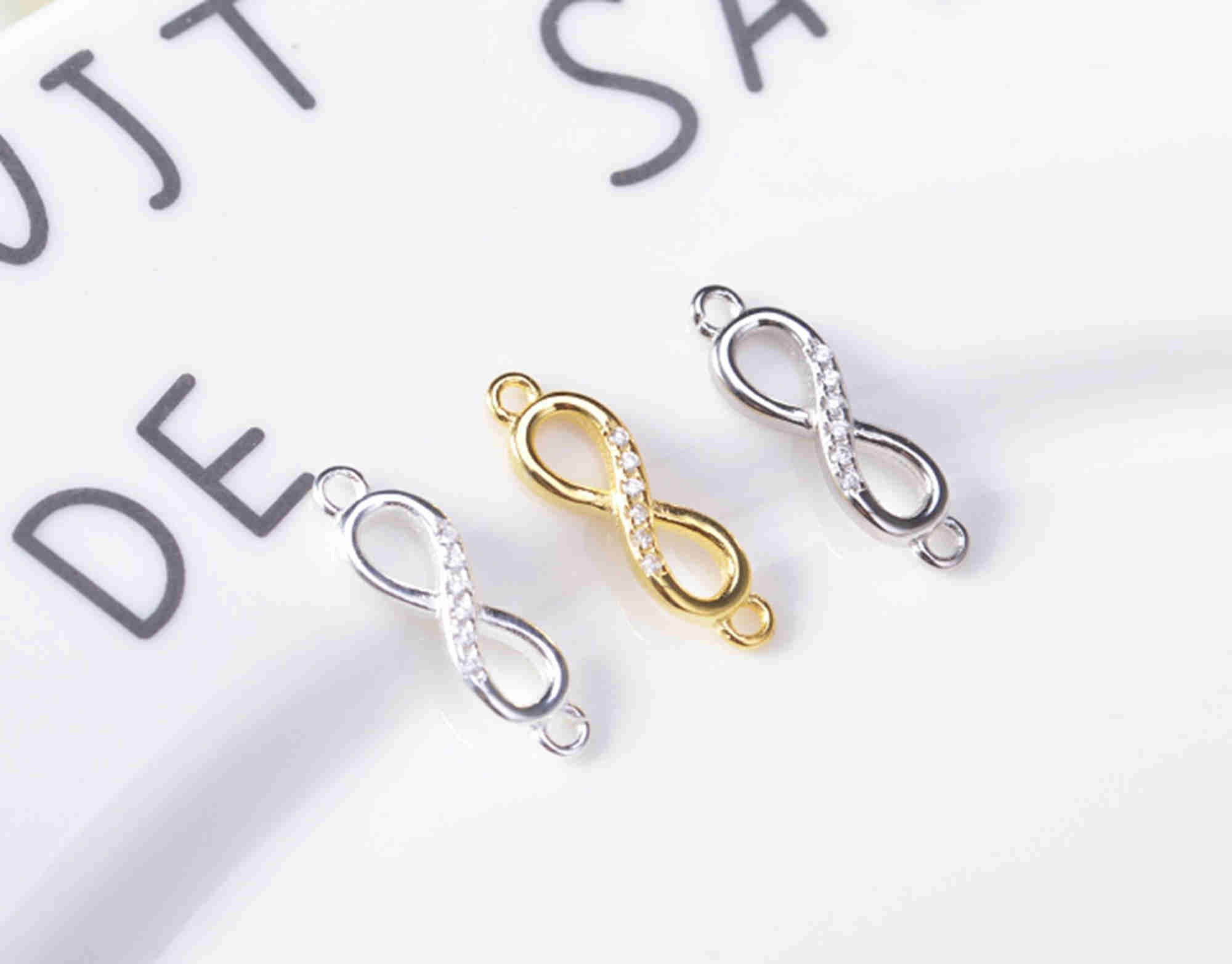 Sterling Silver Infinity Links, S925 Silver Infinity Connector Charms ...