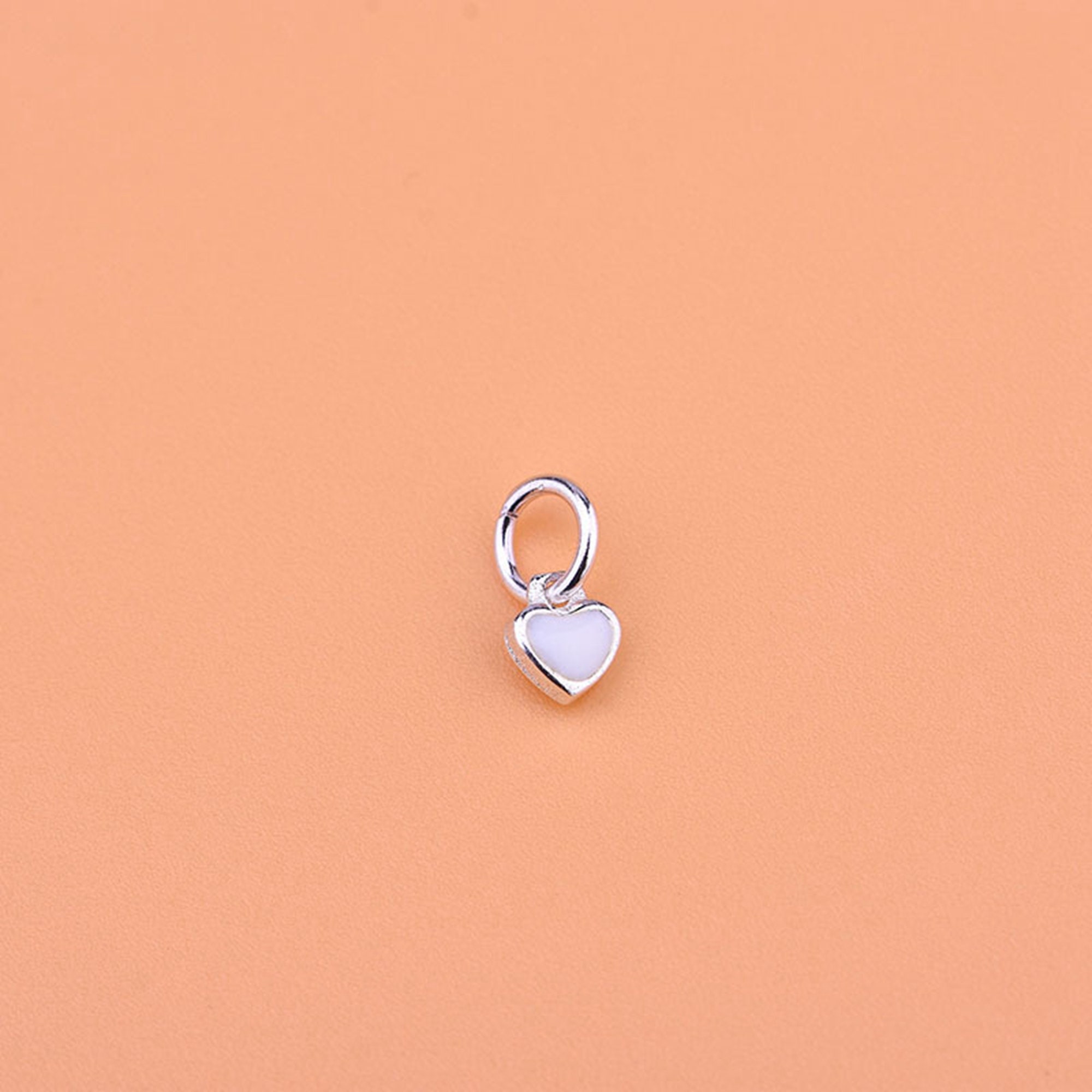 Sterling Silver Enamel Tiny Heart Charm S925 Silver Heart - Etsy