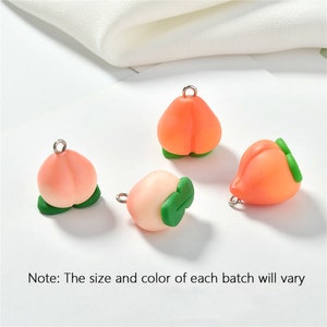 Polymer Clay Peach Charm Pendant, Fruit Bracelet, Food Necklace, Sweet ...