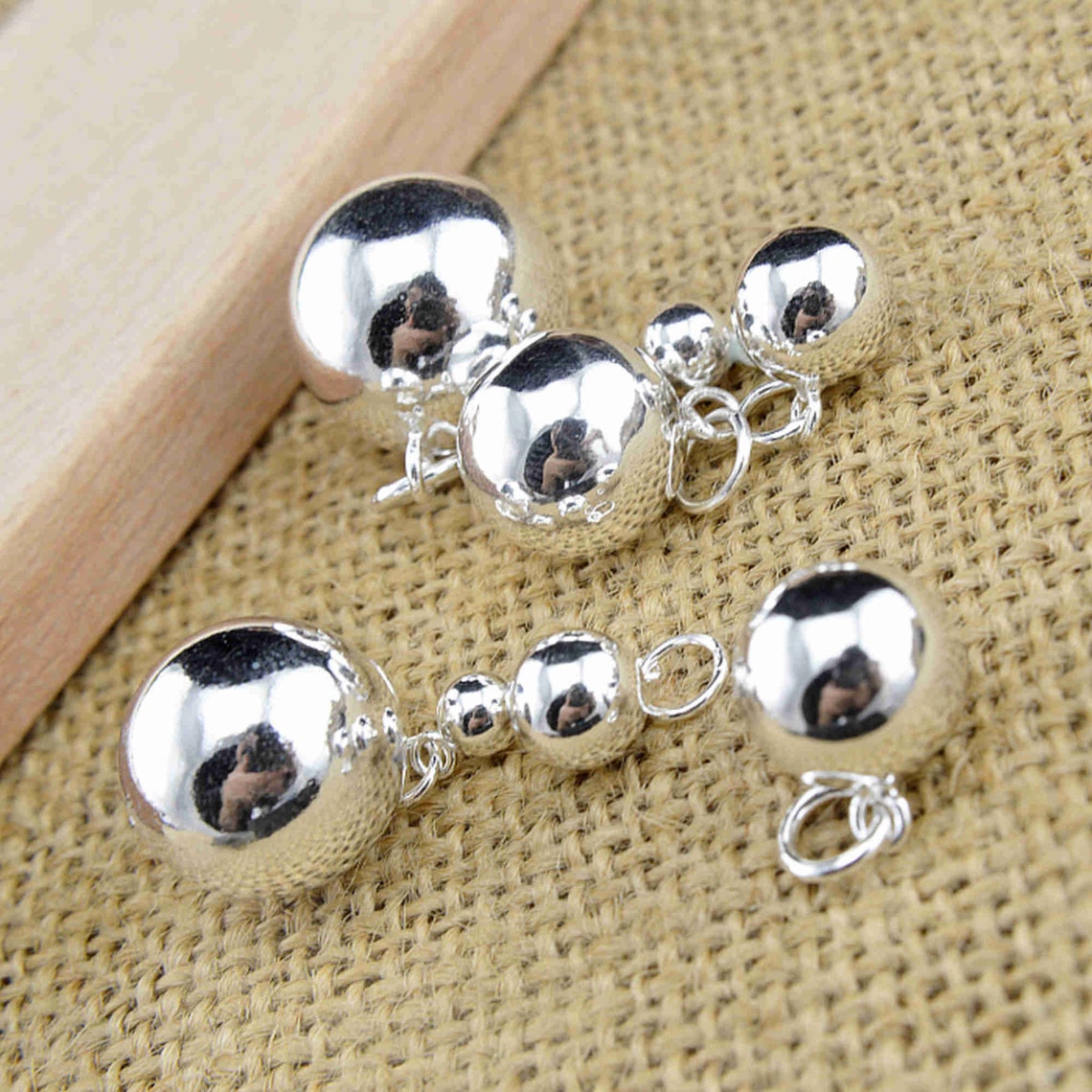 Sterling Silver Seamless Round Ball Charm S925 Silver Ball - Etsy