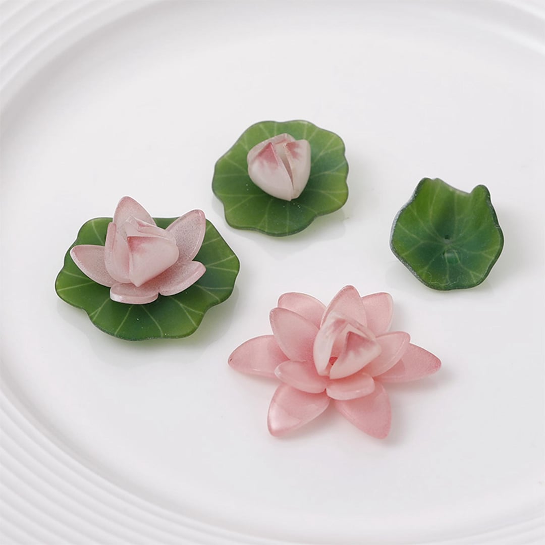 Acrylic Lotus Beads, Flower Bud Bead, Yoga Bead, Meditation Bead ...
