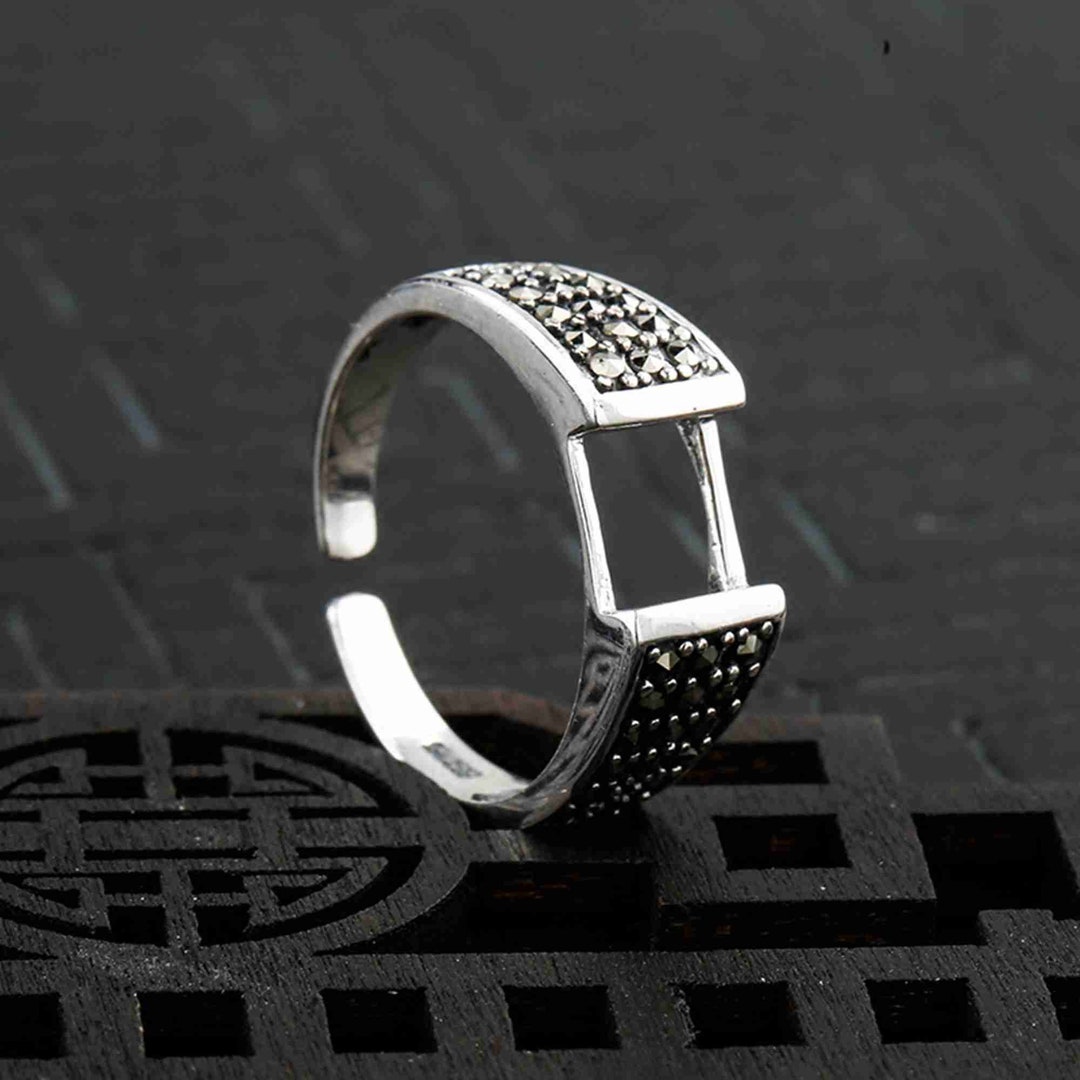 Sterling Silver Ring Setting, S925 Silver Square Bezel Cup Setting ...