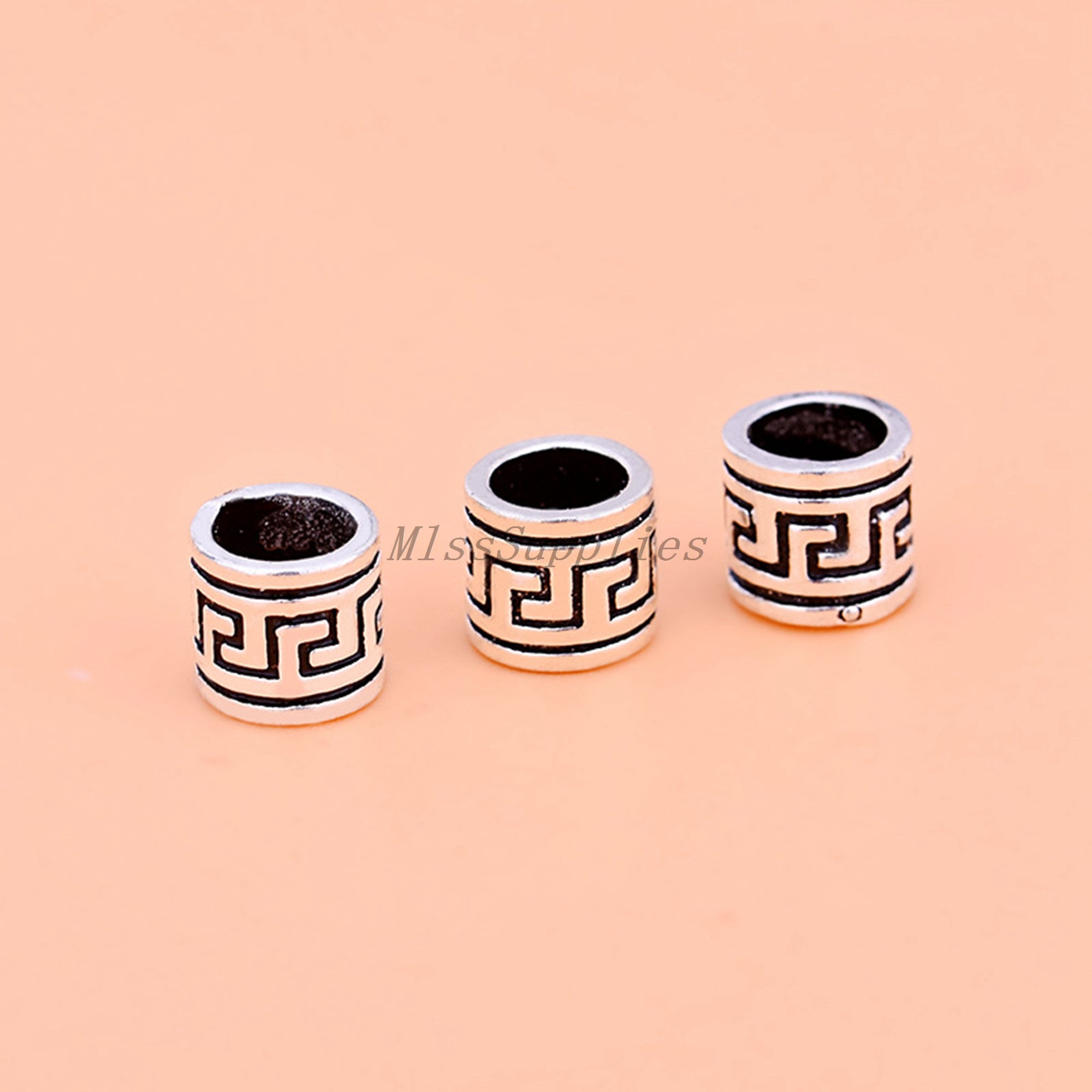 Sterling Greek Key Beads, Meander Bead,greek Pattern Bead,greek Fret ...