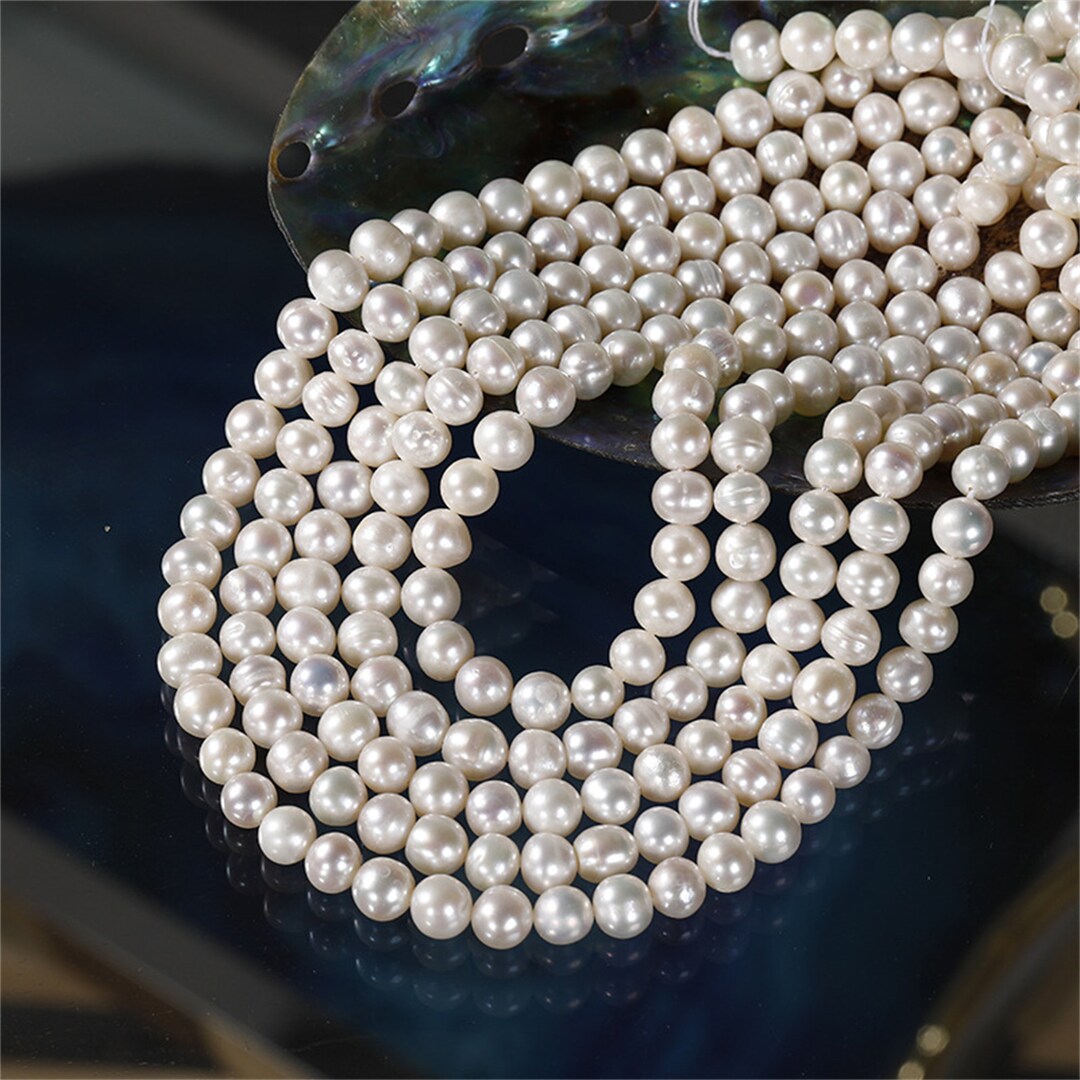 Genuine Natural Freshwater Pearls Beads , Round Fresh Water Pearl Beads ...