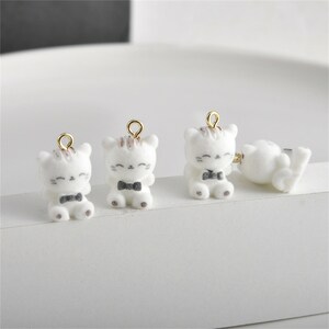 Resin Cat Charm Pendant, Flocking Pig Bracelet, Animals Necklace, Cute ...