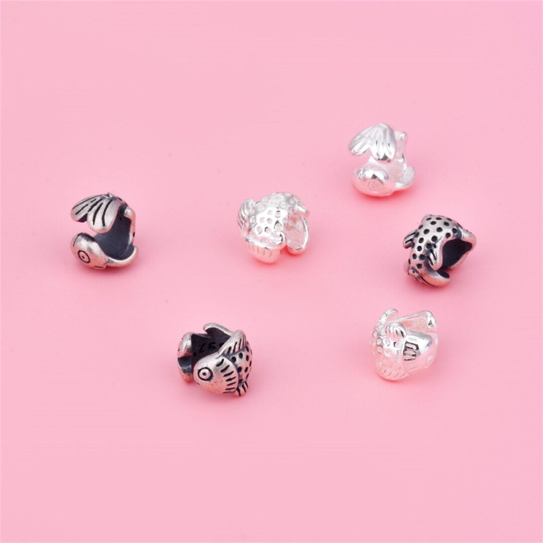 Sterling Silver Fish Beads, Sea Life Bead, Ocean Bead, Marine Bead ...