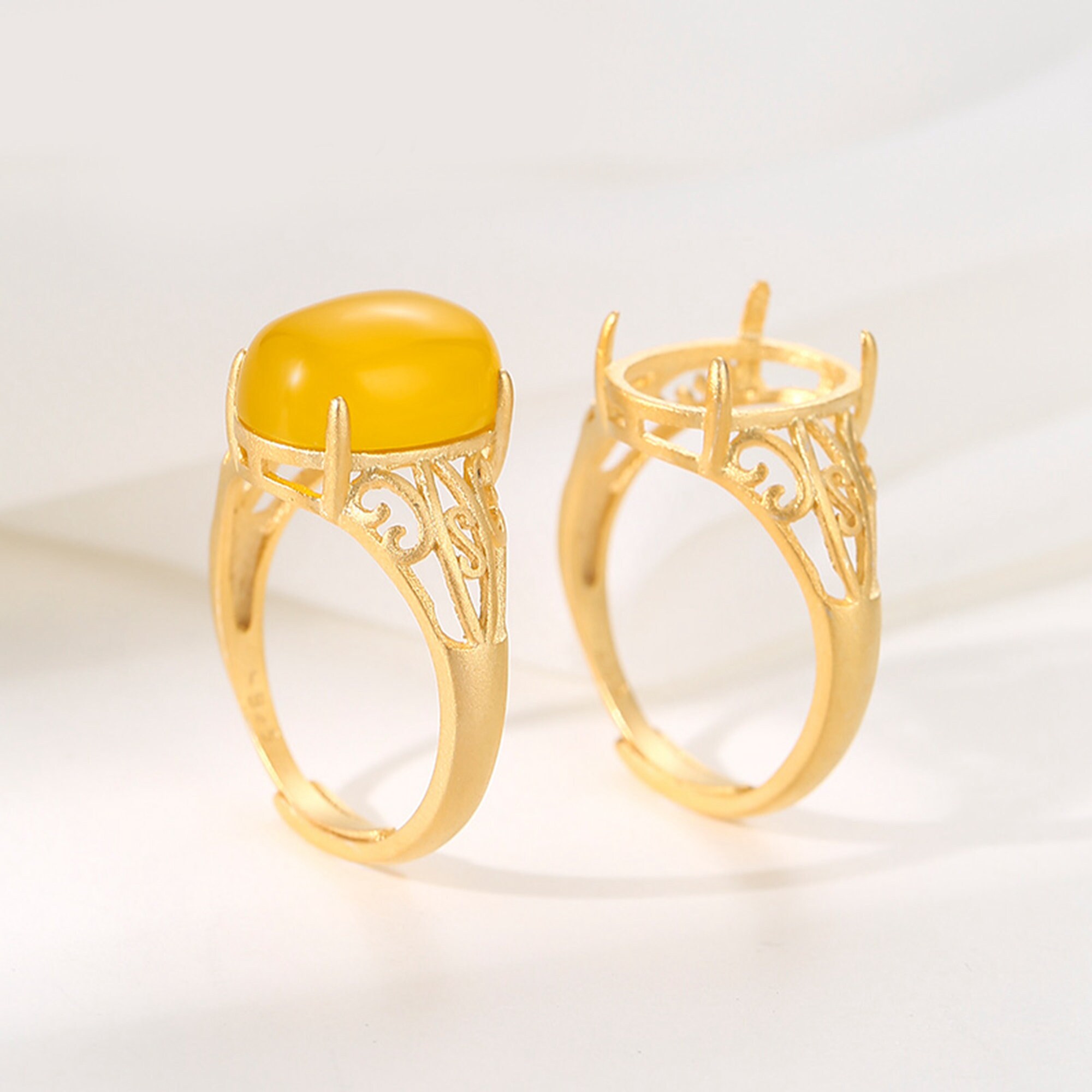 Sterling Silver Ring Setting S925 Silver Oval Bezel Cup - Etsy