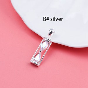 Sterling Silver Hourglass Charm Pendant, Hourglass Sand Timer Jewelry ...