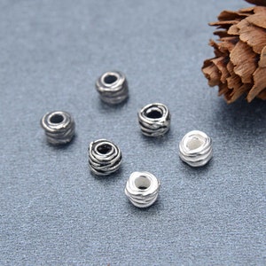 Sterling Silver Spiral Beads Round Bead Swirl Bead Tribal - Etsy