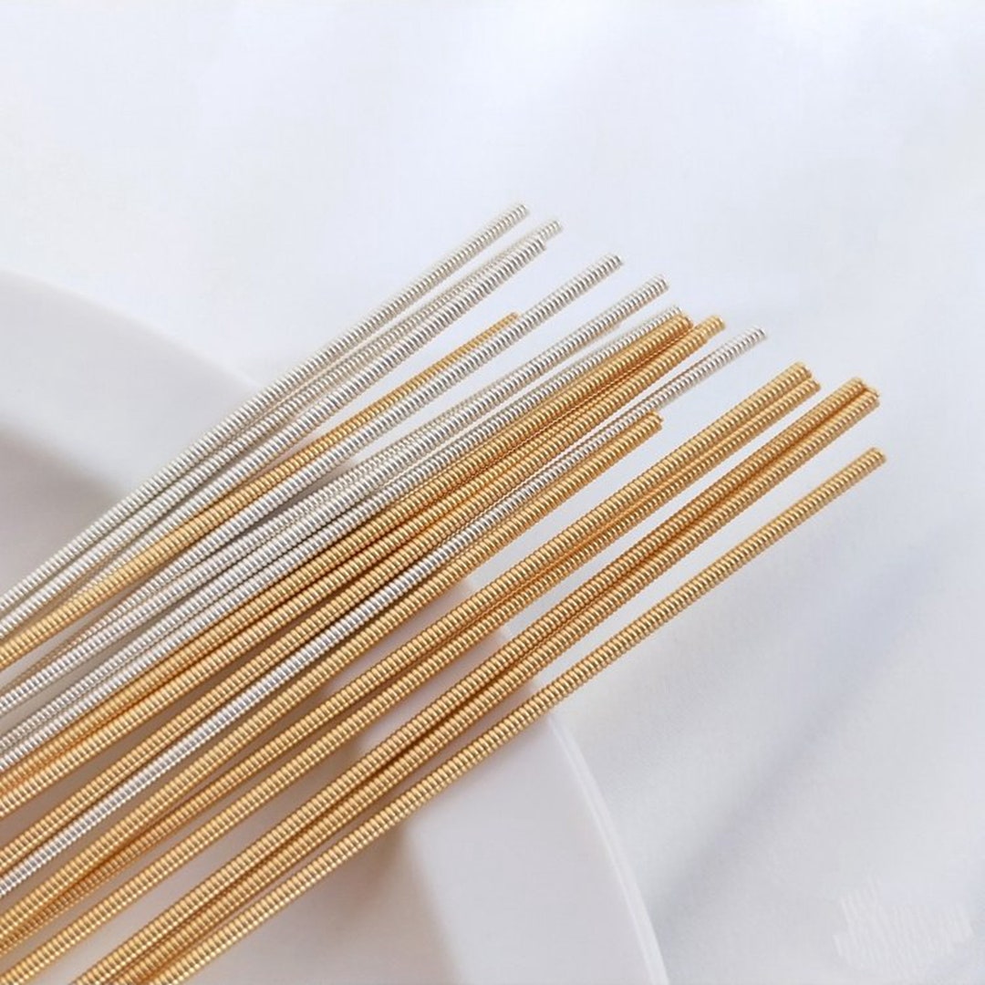 14K Gold Plated Spring Wire, Gold Brass Jewerly Round Wire, Spring ...