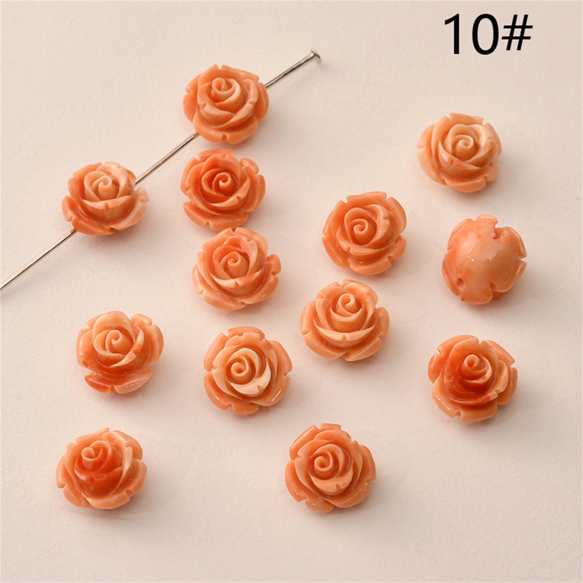 Anemone Rose Flower Beads, Flower Bead, Romantic Bead, Valentine Bead ...