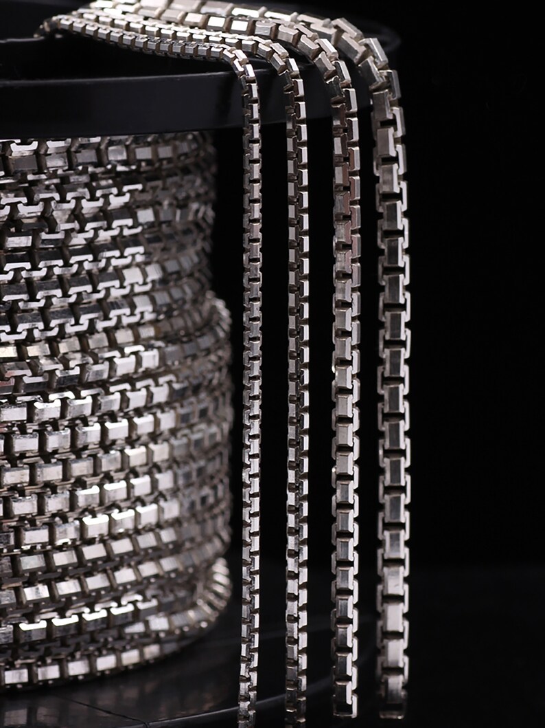 Sterling Silver Box Chain, S925 Silver Box Chain for Jewelry Making ...
