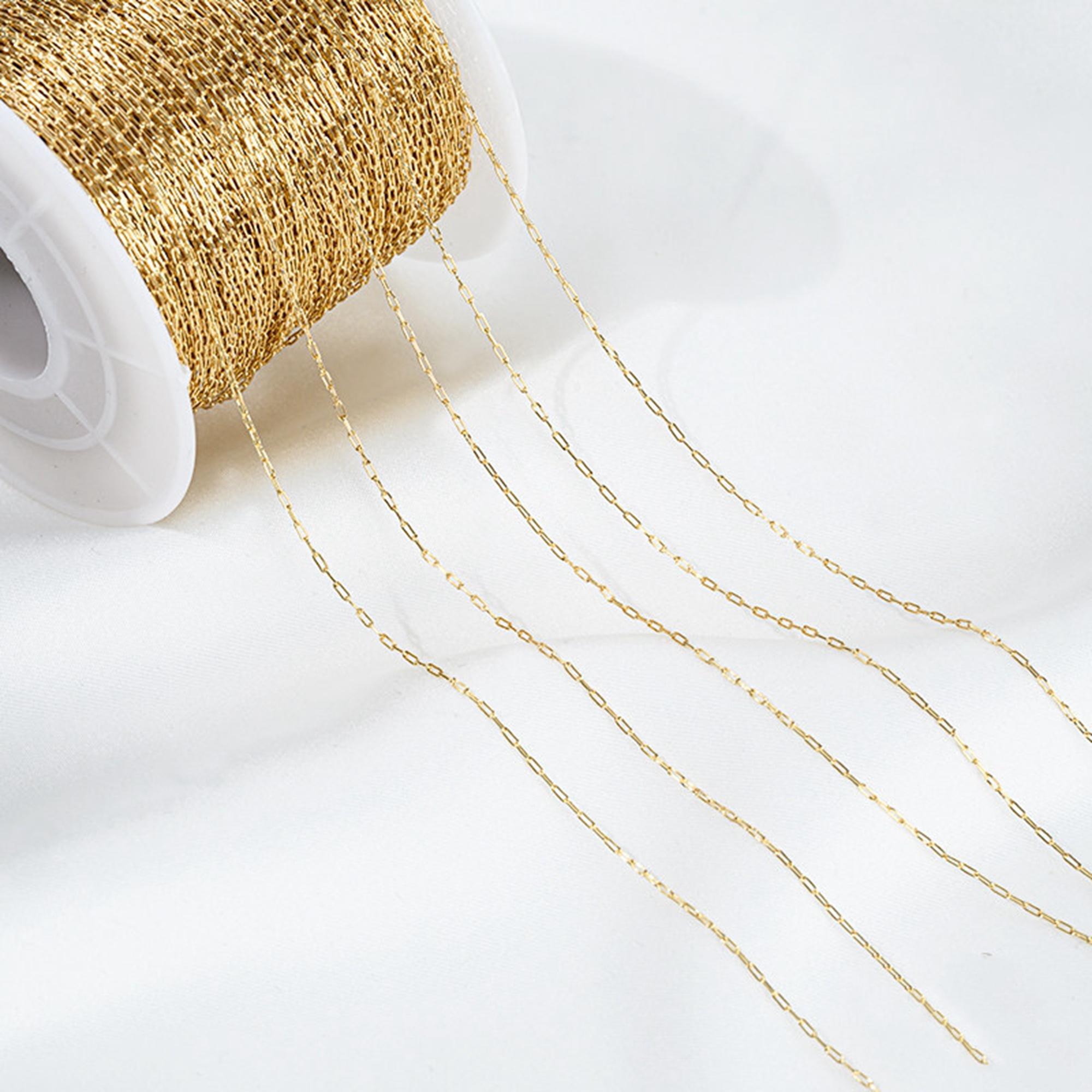Stainless Steel Paperclip Pearl Chain, Thin Beading Chain for DIY ...