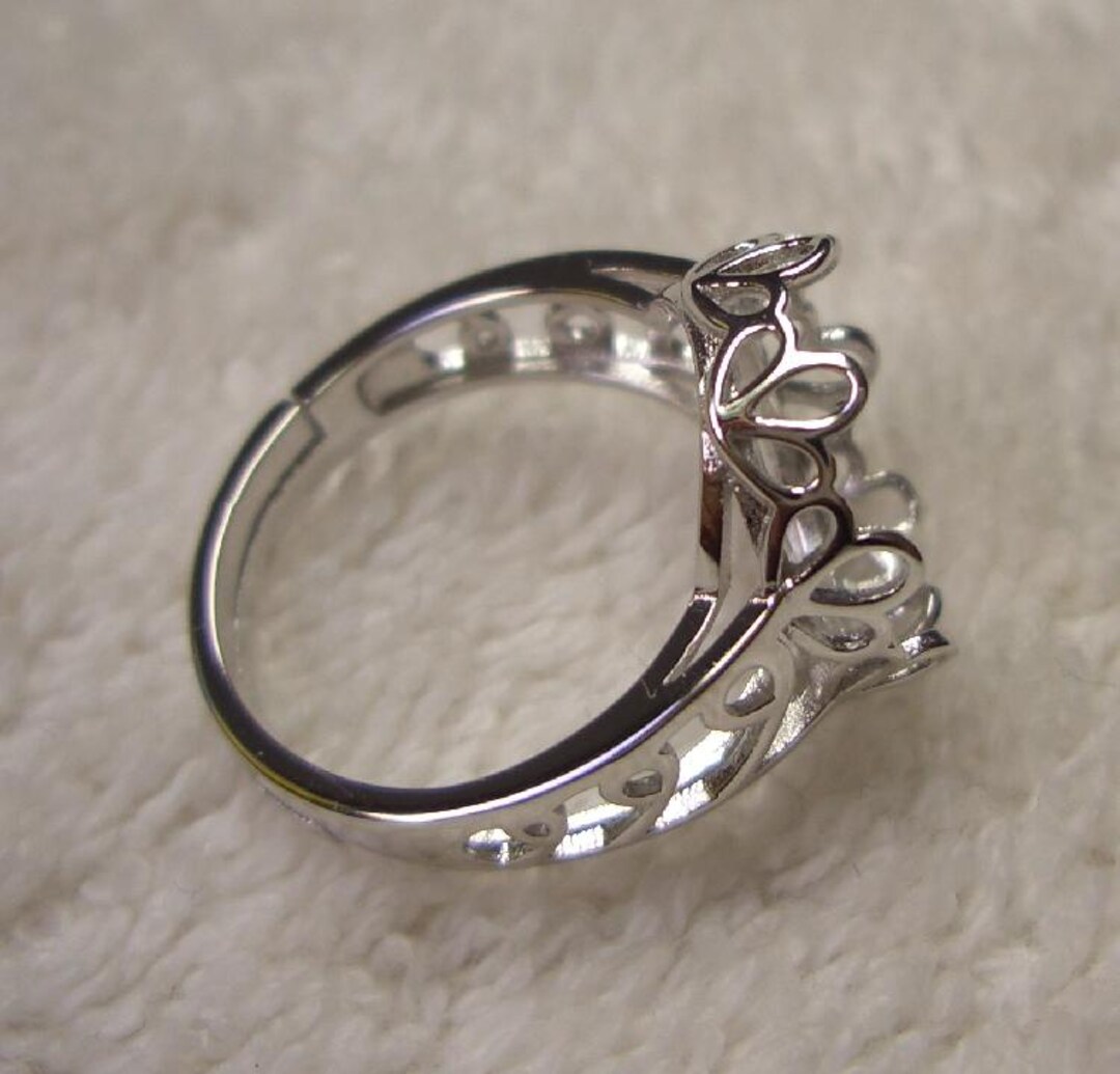 10PCS Sterling Silver Ring Setting, S925 Silver Oval Bezel Cup Setting ...