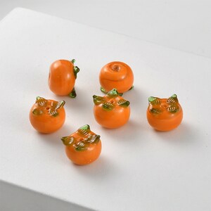 Crystal Glass Orange Beads, Glaze Persimmon Bead, Fruit Bead, Fodd Bead ...