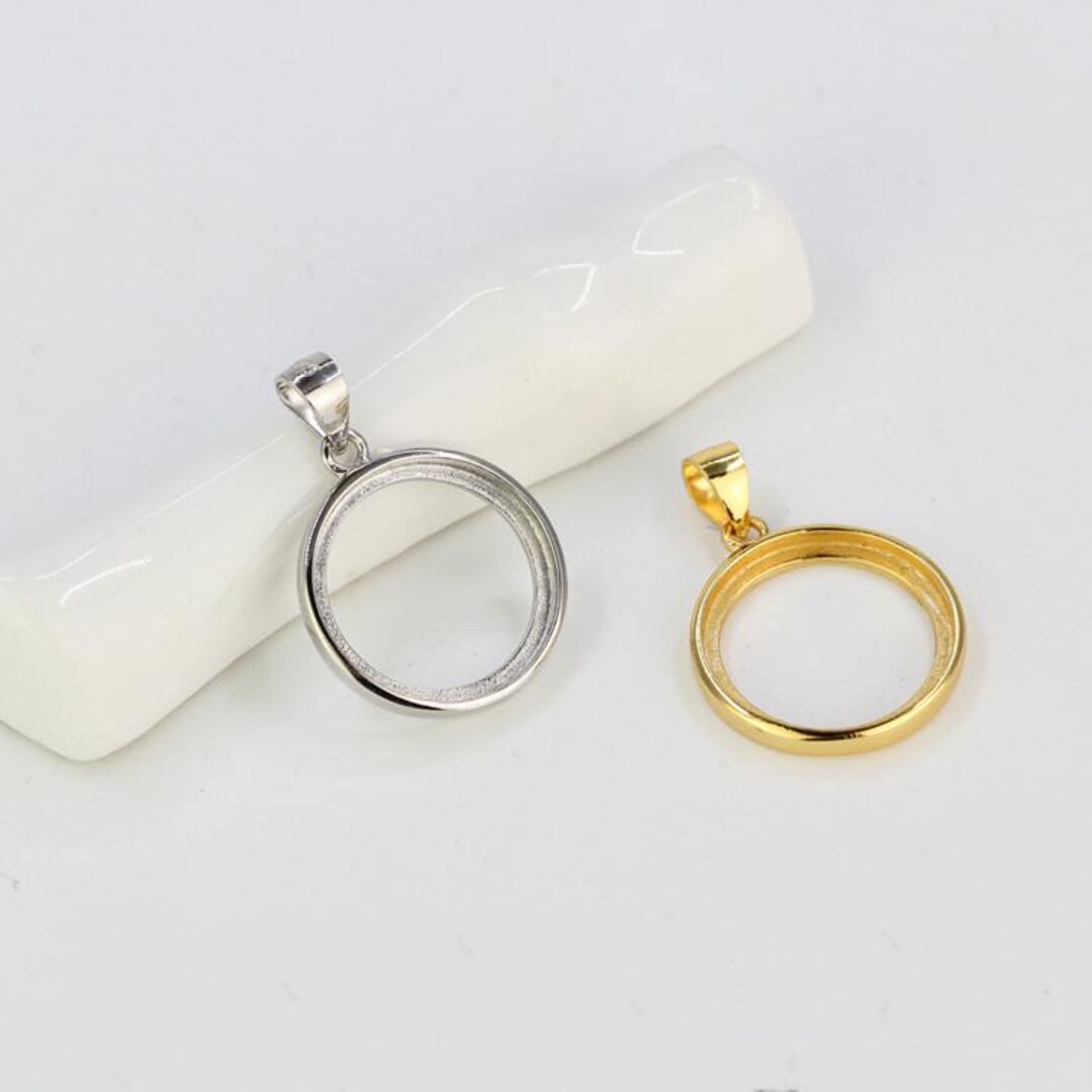 Sterling Silver Pendant Setting, Round Bezel for Jewelry Making,pendant ...