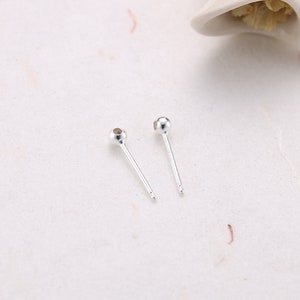 Sterling Silver Silicone Ear Posts, S925 Silver Ball Post Earring 3mm ...