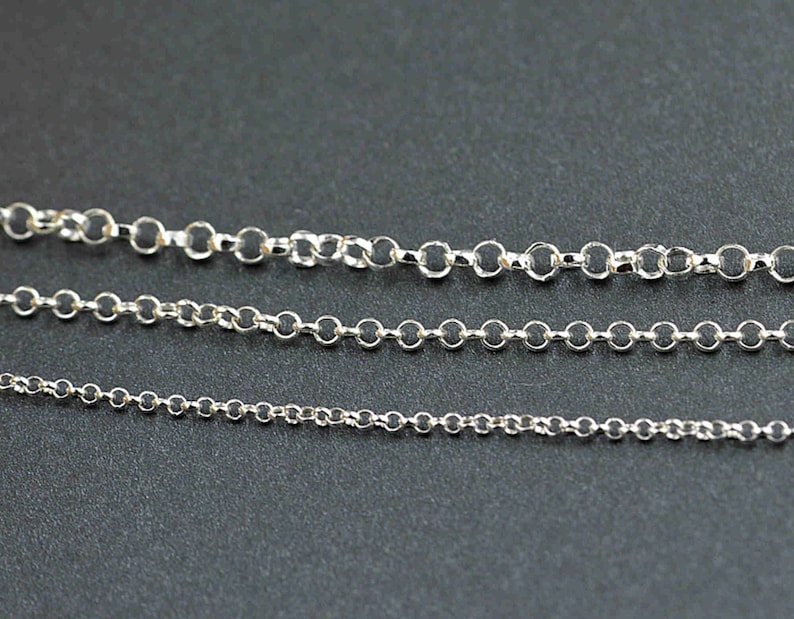 Sterling Silver Oval Rolo Chain S925 Silver Oval Belcher - Etsy