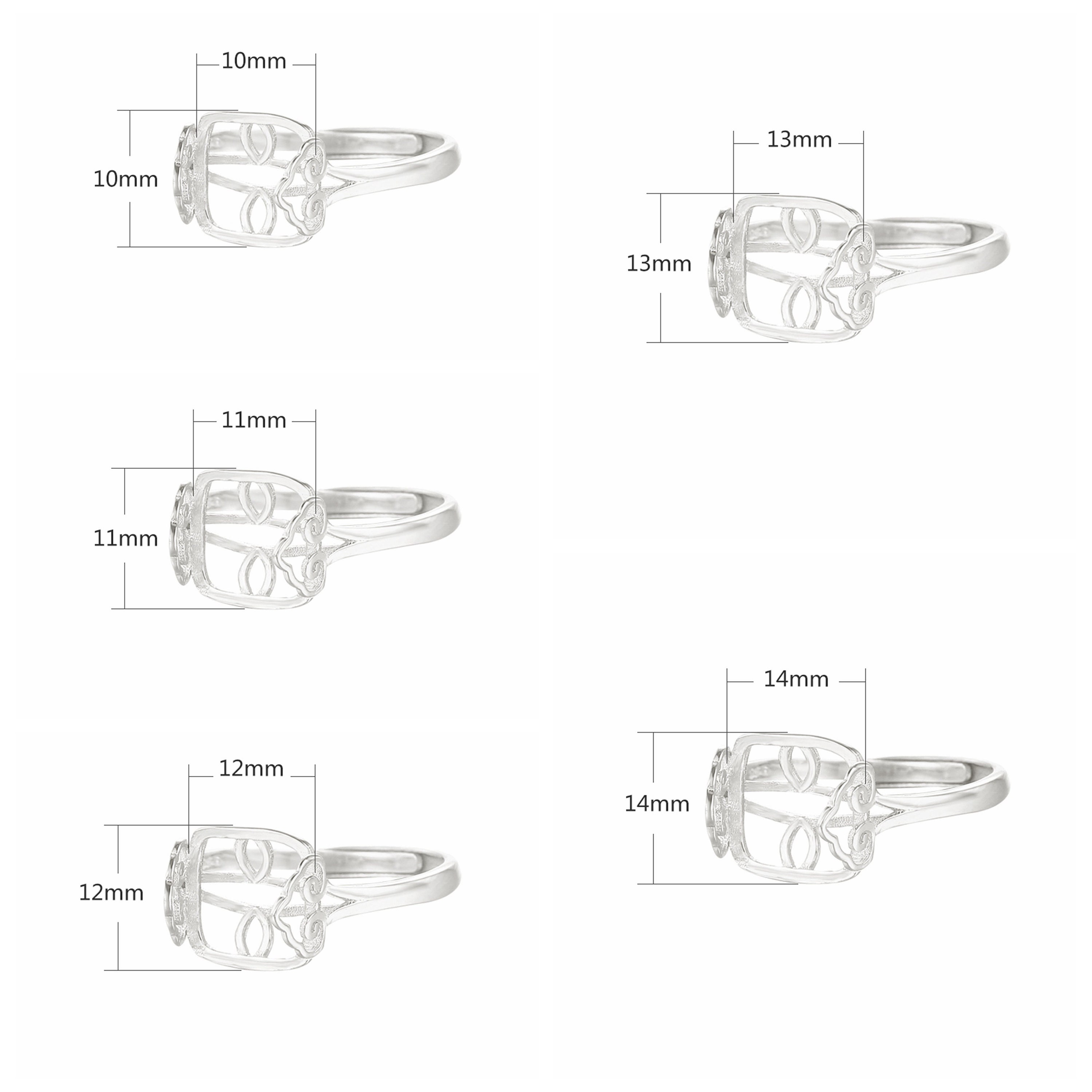Sterling Silver Ring Setting s925 Silver Cloud Bezel Cup | Etsy