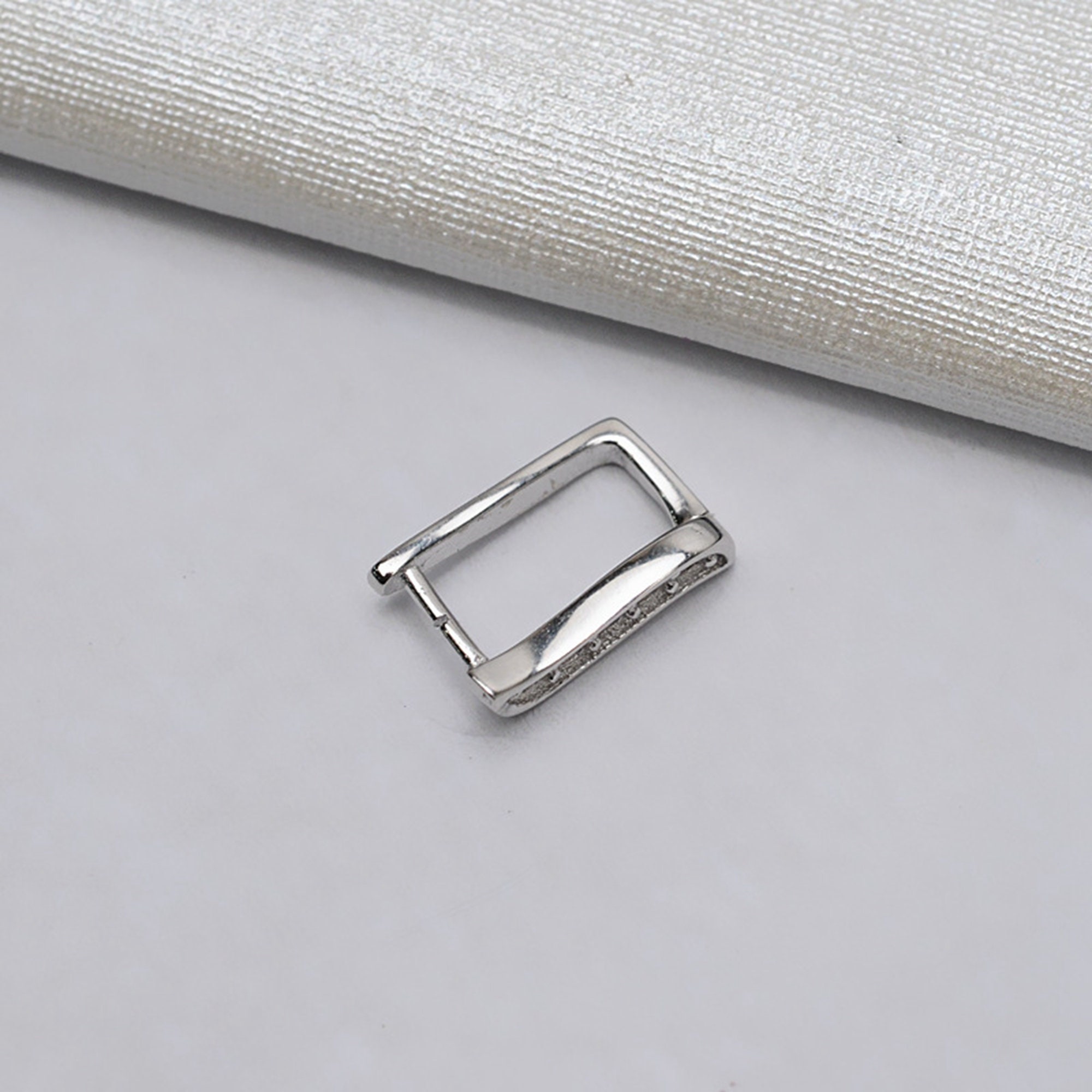 Sterling Silver Pinch Bails, S925 Silver CZ Square Charm Pinch Bail for ...