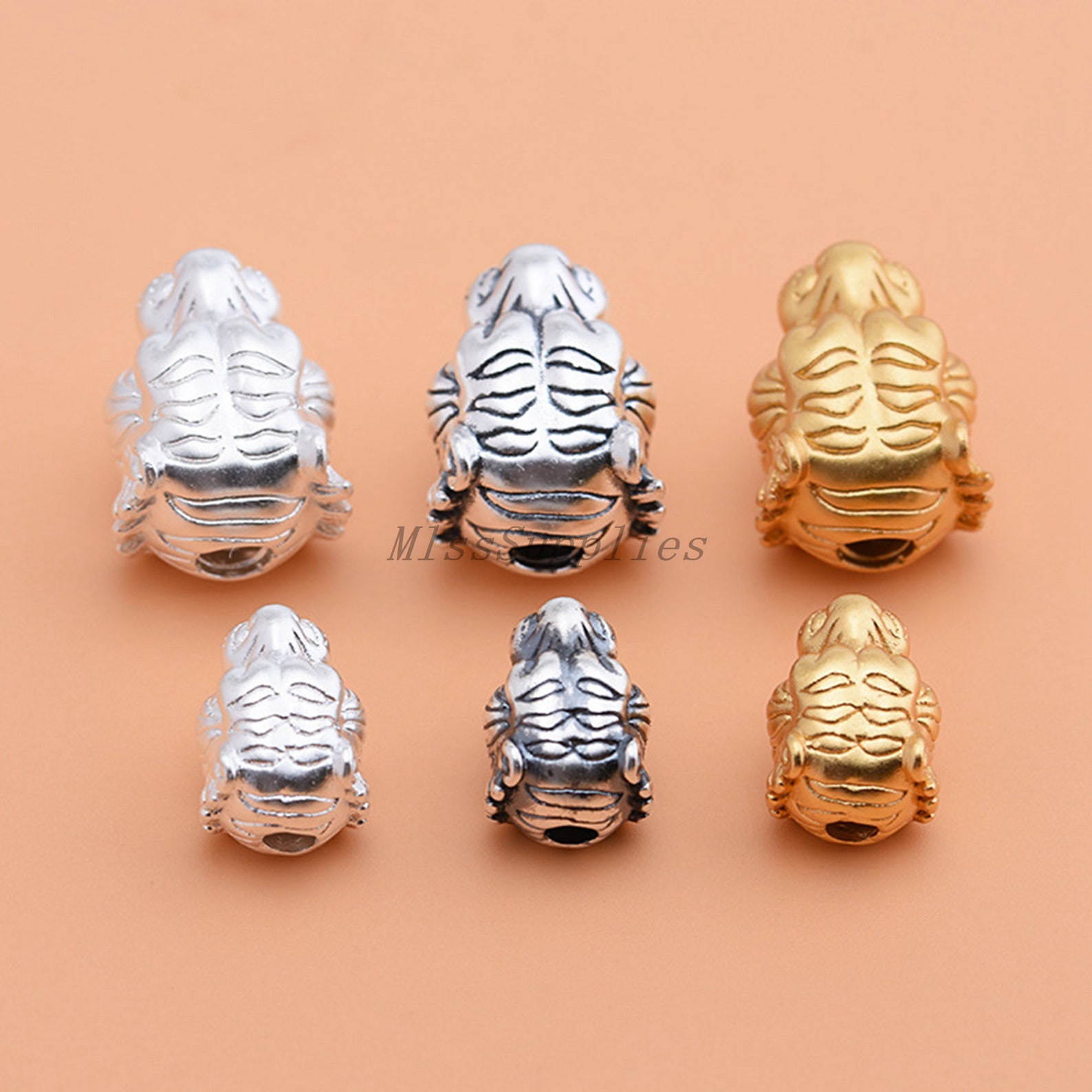 Sterling Silver Beads Sterling Silver Tiger Beads S925 | Etsy