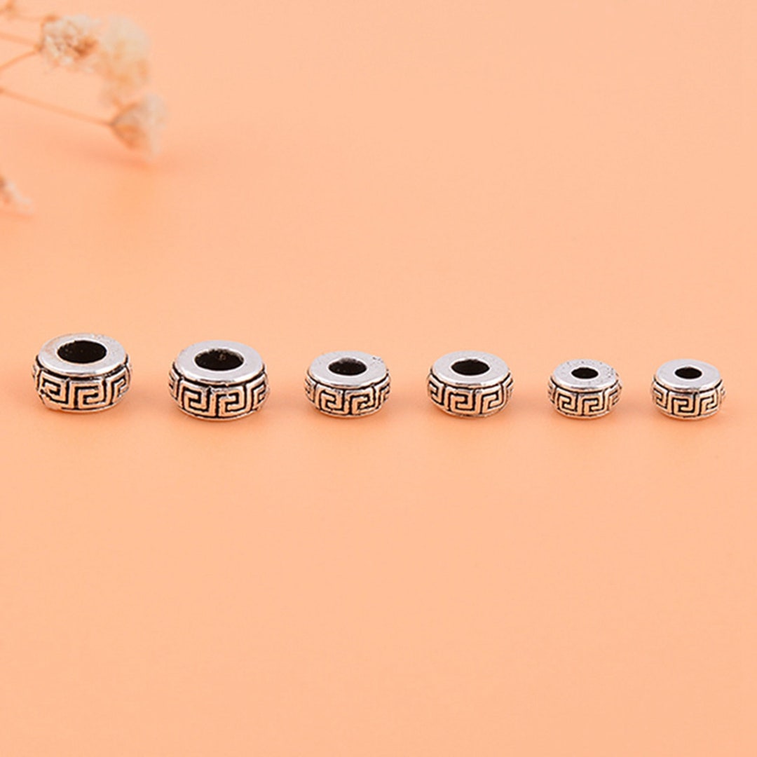 Sterling Greek Key Beads, Meander Bead,greek Pattern Bead,greek Fret ...