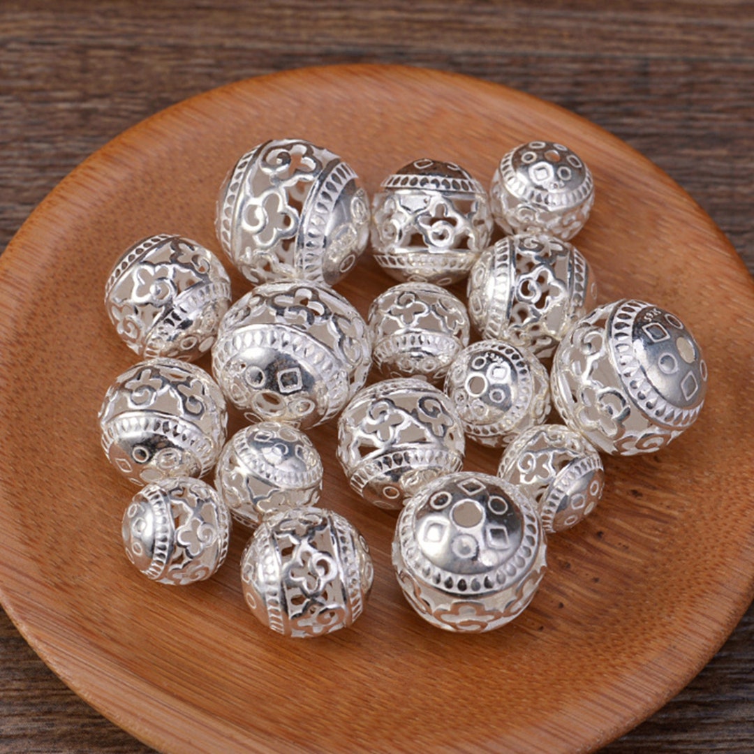 Sterling Silver Clover Beads, Four Leaf Bead, Lucky Bead, Fortune Bead ...