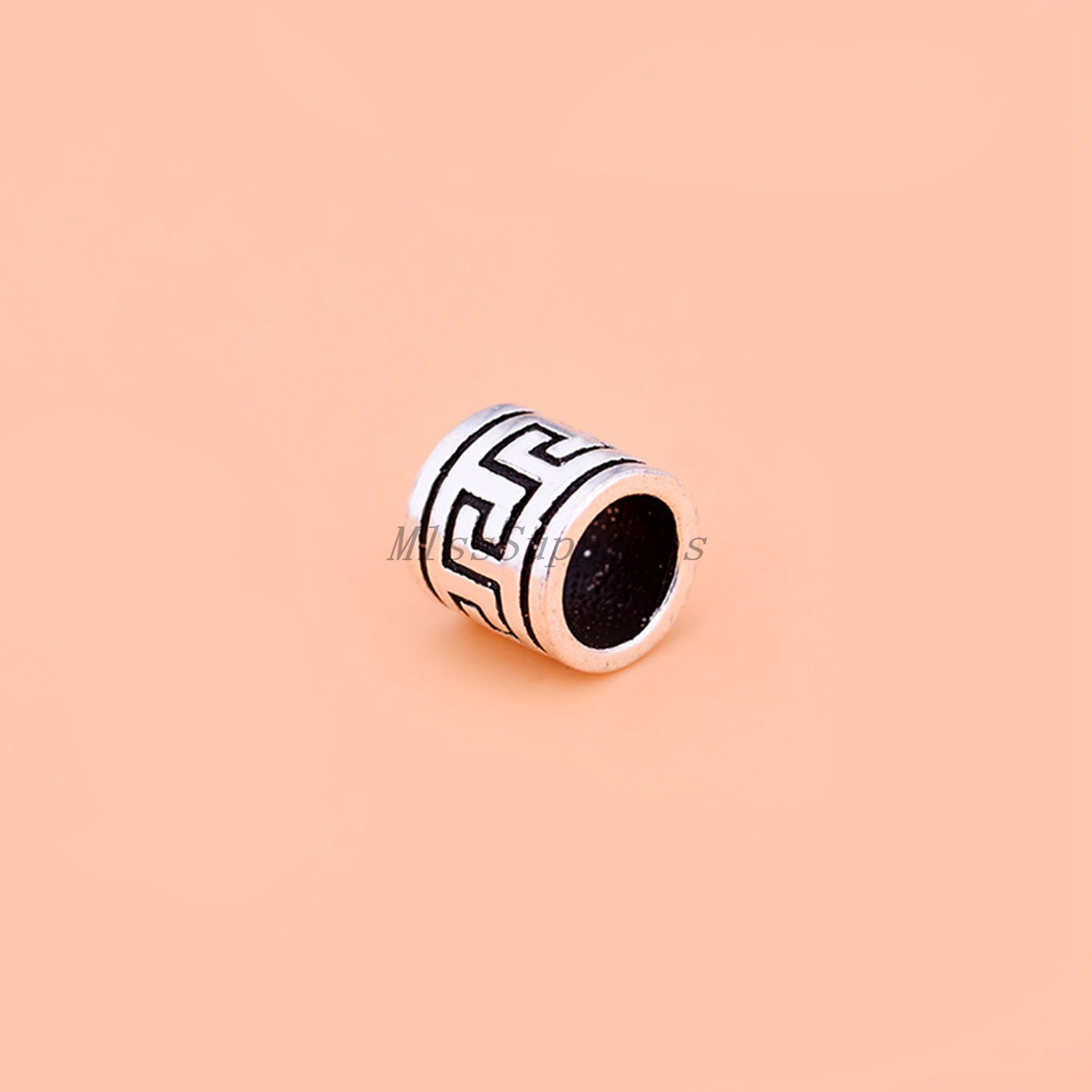 Sterling Greek Key Beads, Meander Bead,greek Pattern Bead,greek Fret ...
