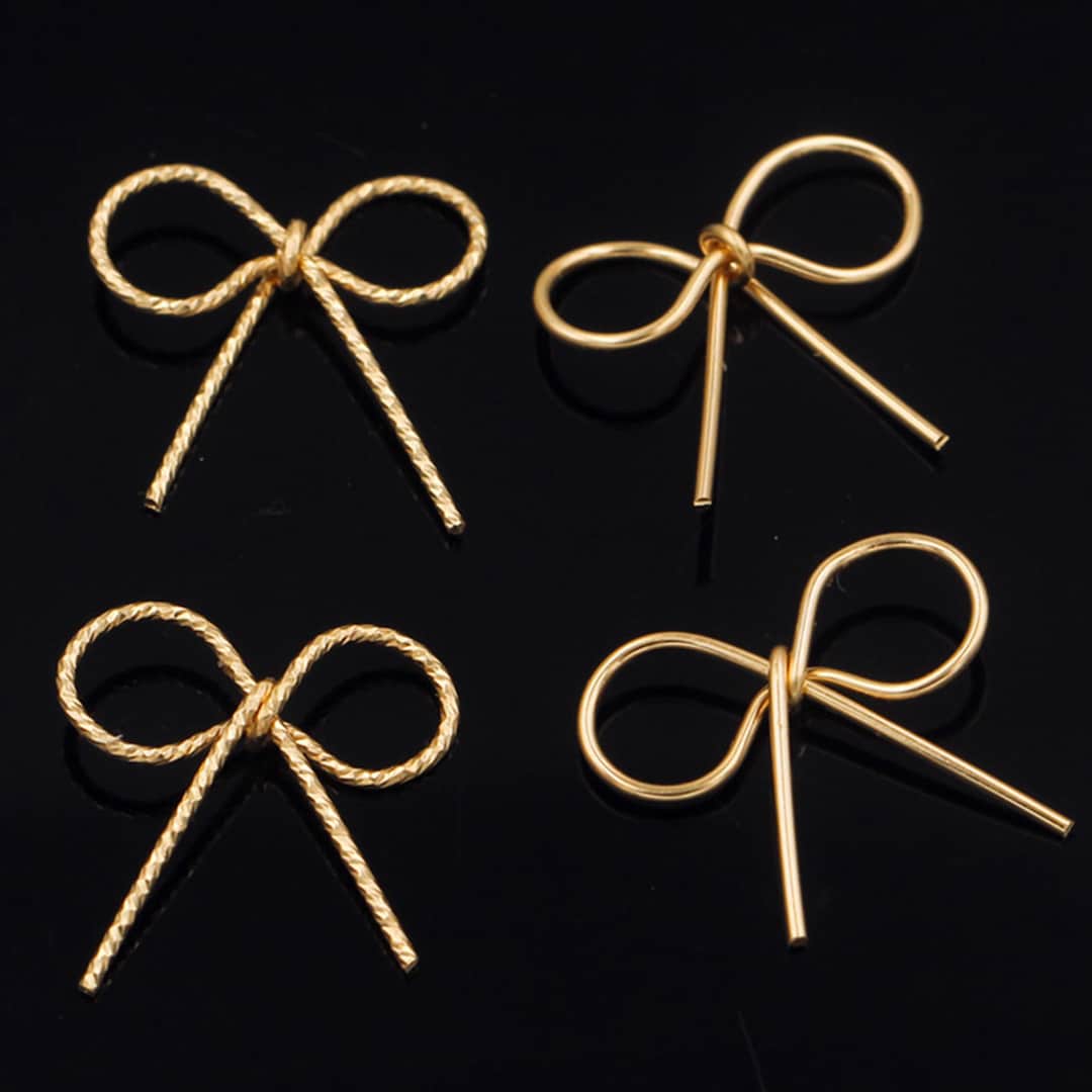 14K Gold Filled Bow Knot Charm, Gold Filled Bow Charm for Jewelry ...