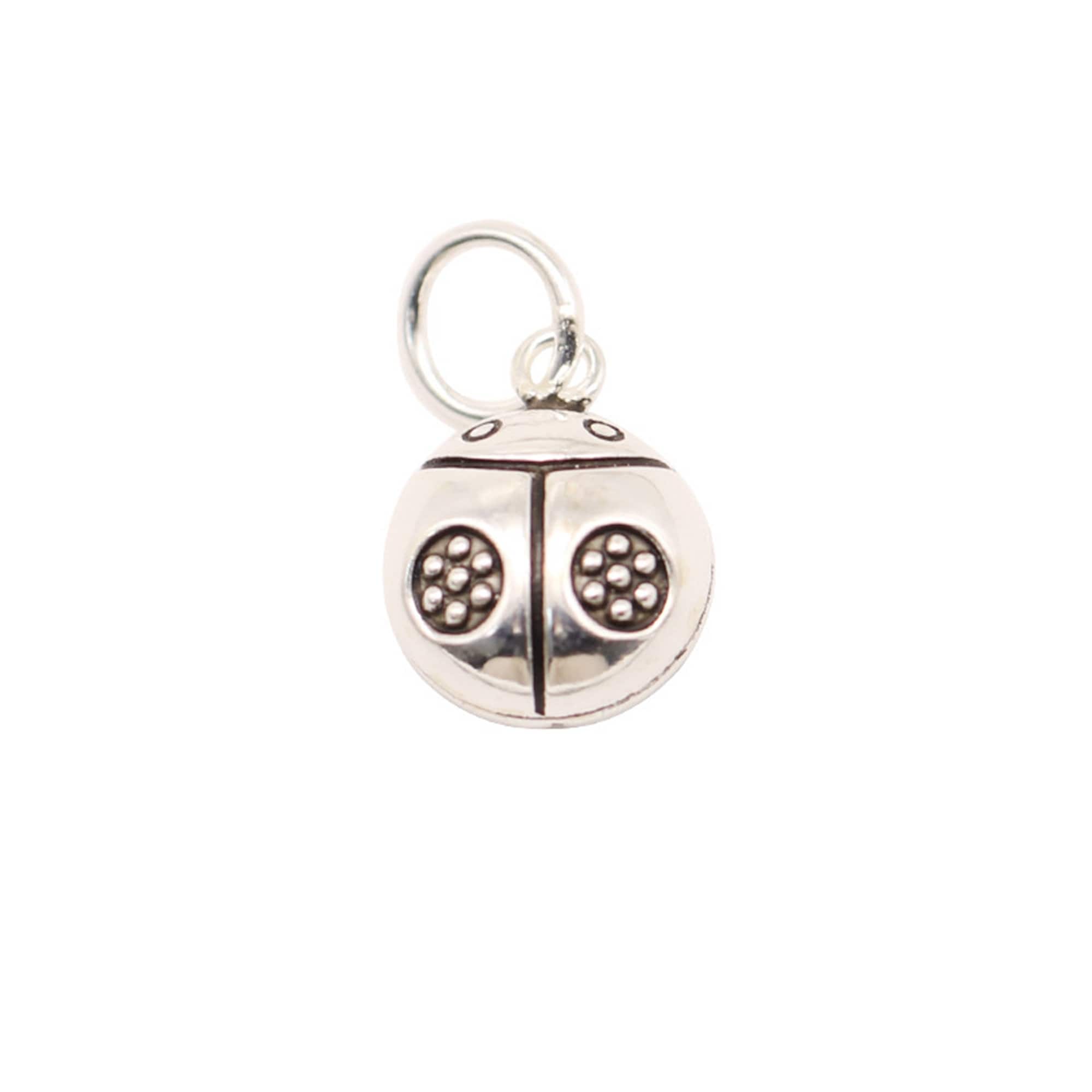 2pcs Sterling Silver Flower Bud Bell Charm, Silver Coccinella Bell ...