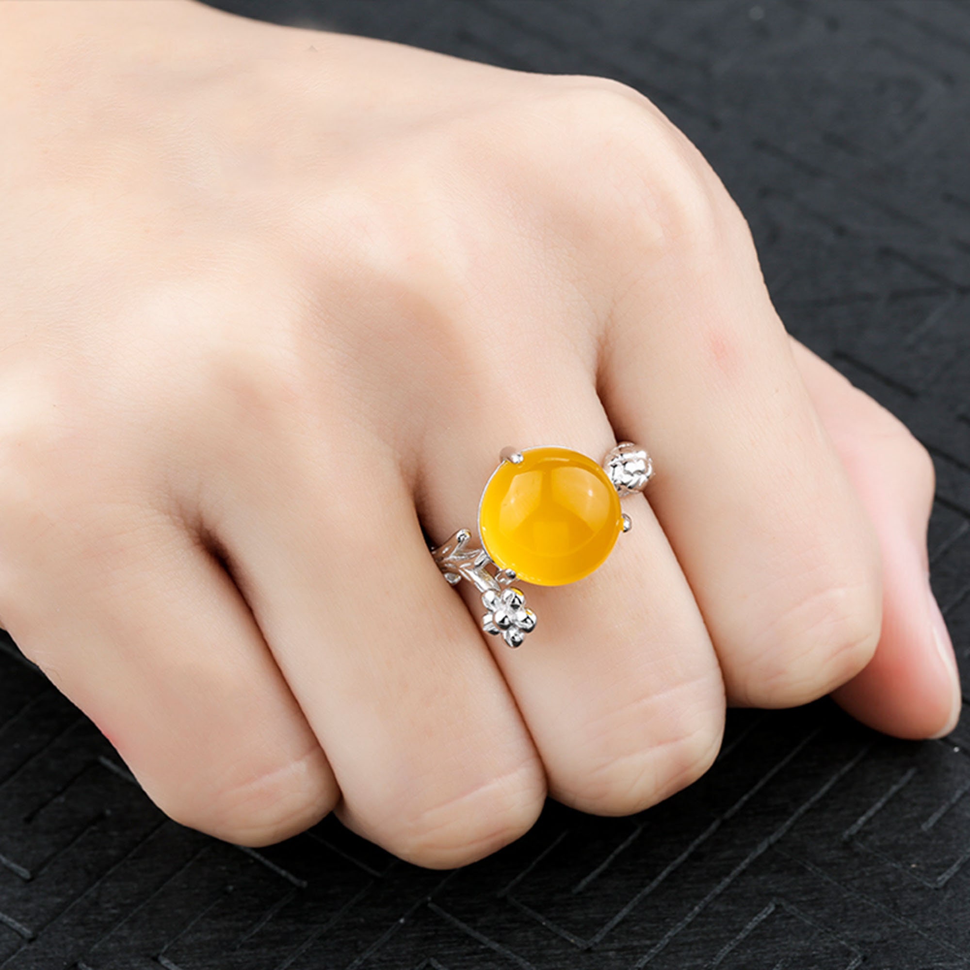 Sterling Silver Flower Ring Setting S925 Silver Round Bezel | Etsy