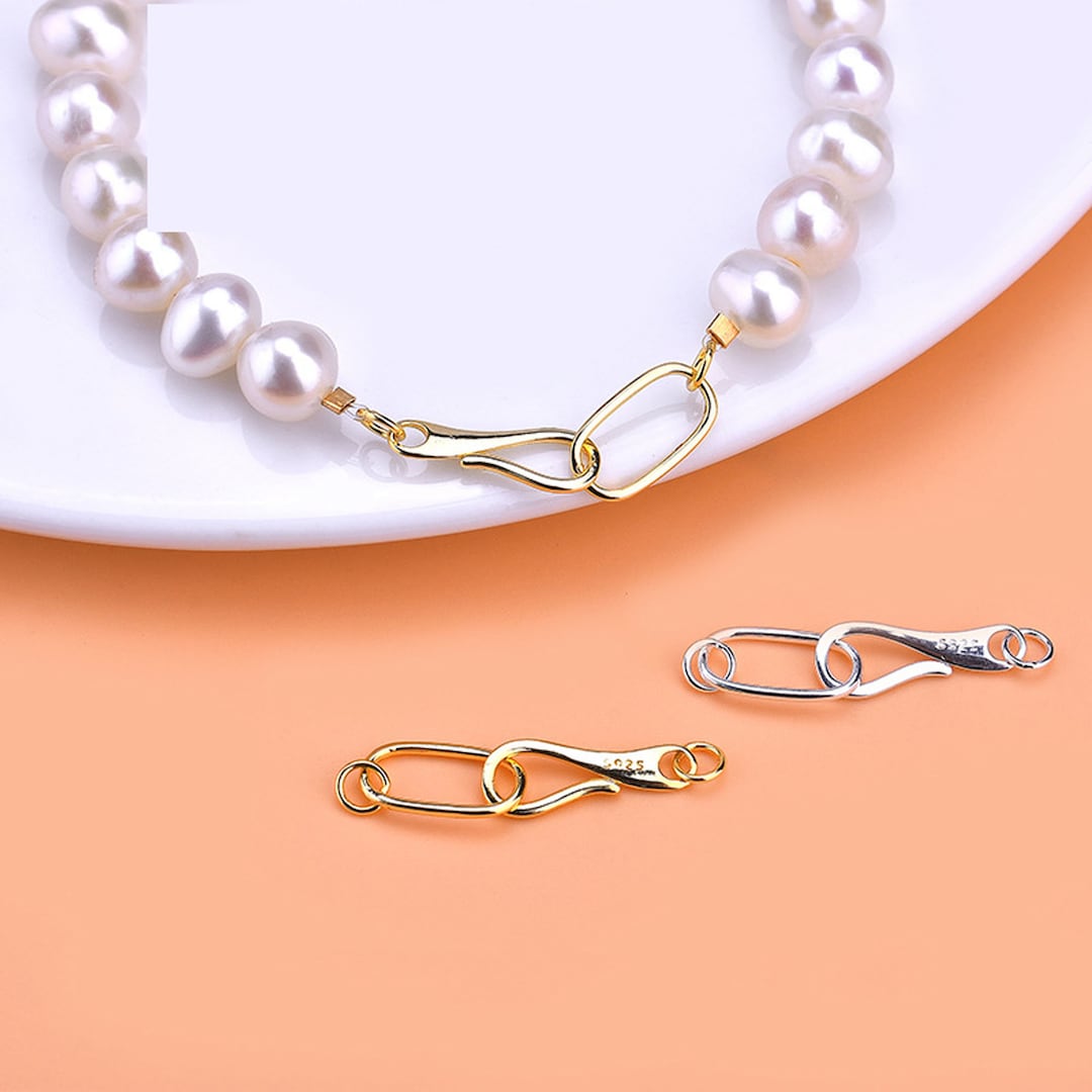 Sterling Silver S Hook Clasps &oval Connector, S925 Silver Hook Clasp ...