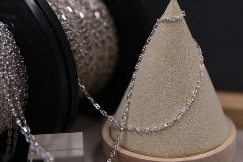 Sterling Silver Anchor Chain, S925 Silver Anchor Chain for Jewelry ...