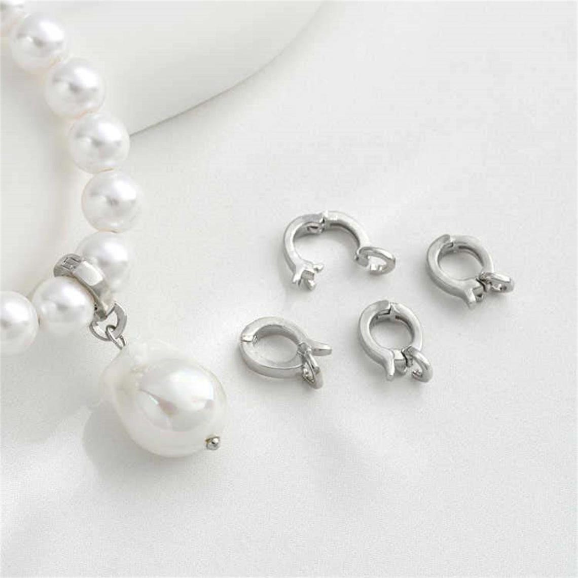 14K Gold Plated Oval Clasp, Push Gate Clasp for Jewelry Making Supplies ...