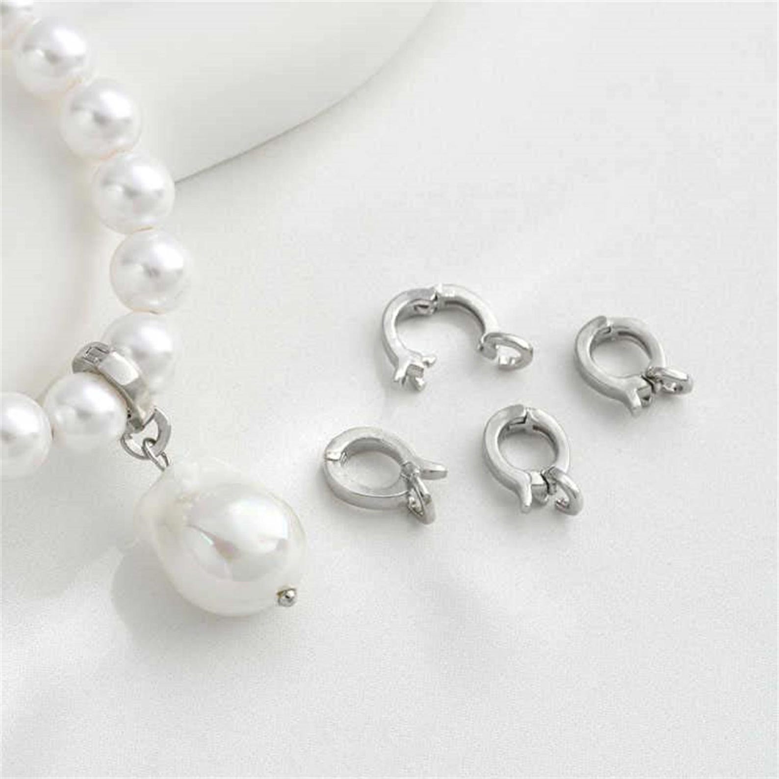 14K Gold Plated Oval Clasp, Push Gate Clasp for Jewelry Making Supplies ...