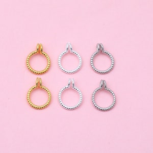 Sterling Silver Open Jump Ring Pinch Bails, S925 Silver Twist Charm ...