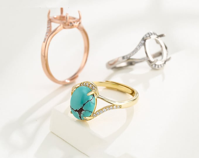 Sterling Silver Ring Setting S925 Silver Oval Bezel Cup - Etsy