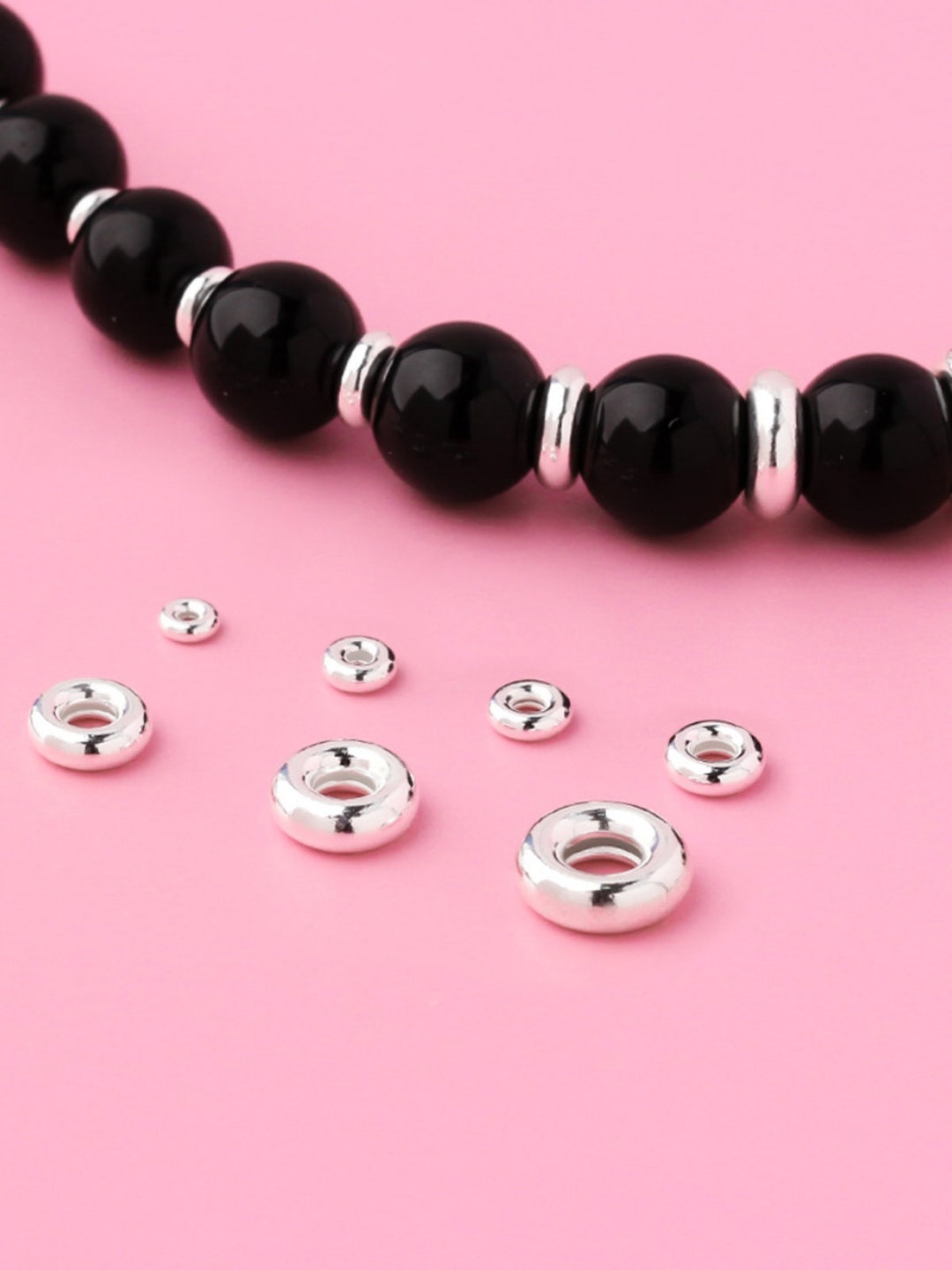 Sterling Silver Pony Beads, Sterling Silver Flat Round Beads, S925 ...