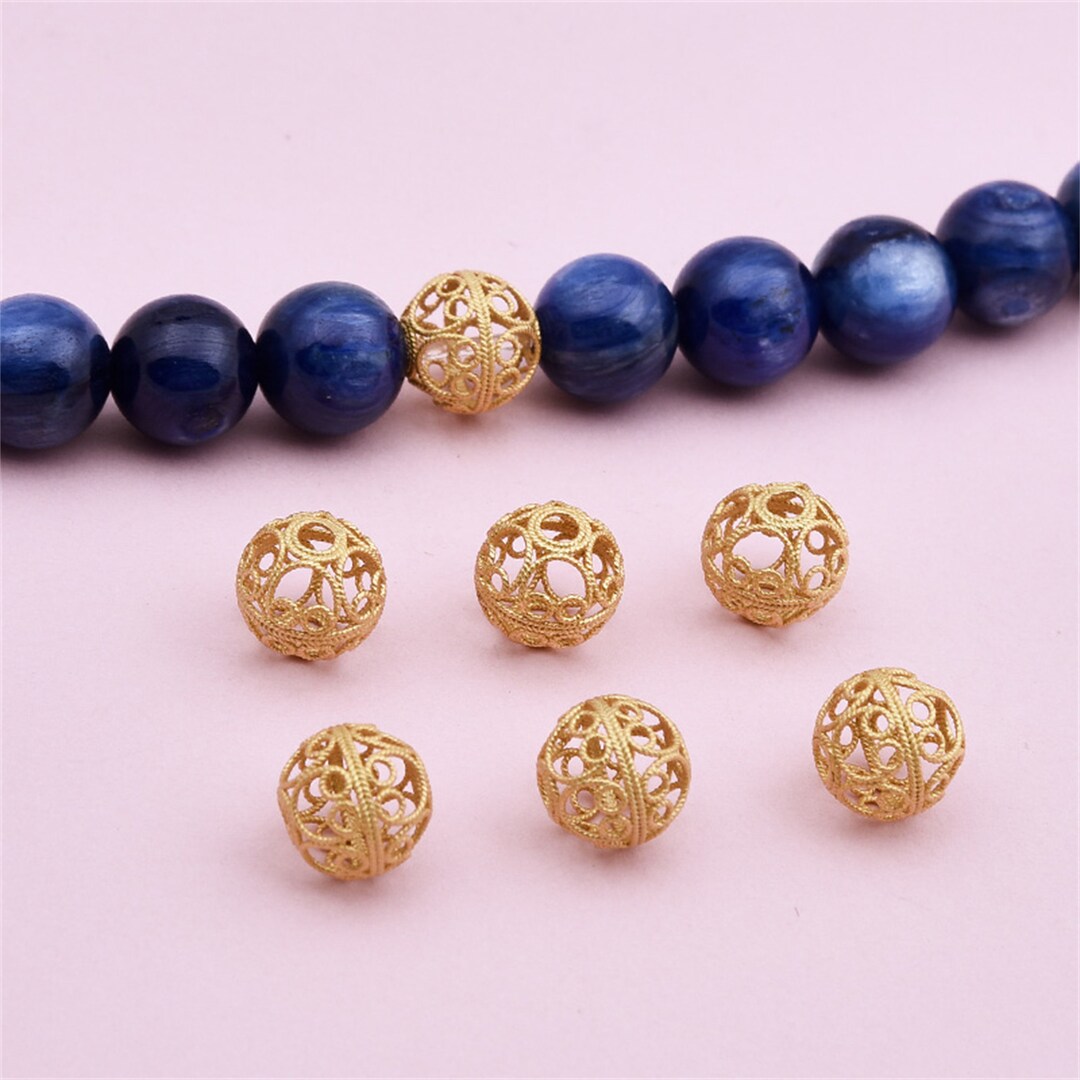 Sterling Silver Heart Hollow Round Beads, S925 Silver Hydrangea Beads ...