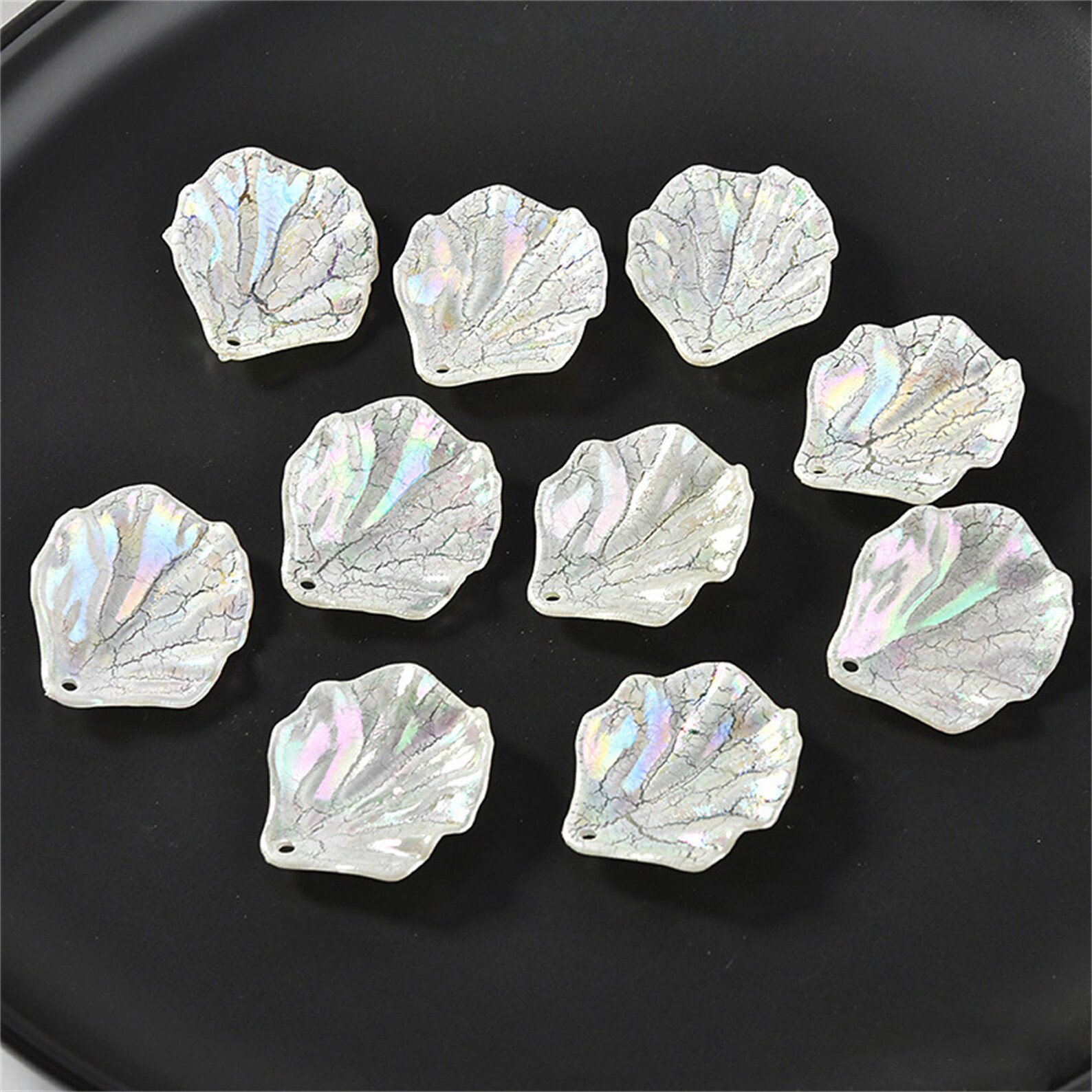 Resin Transparent White Leaf Charm Pendant, Flower Petal Bracelet ...