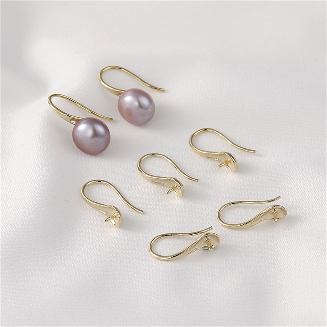 14K Gold Plated Round Earring Settings, High Heels Shoe Hook Earrings ...