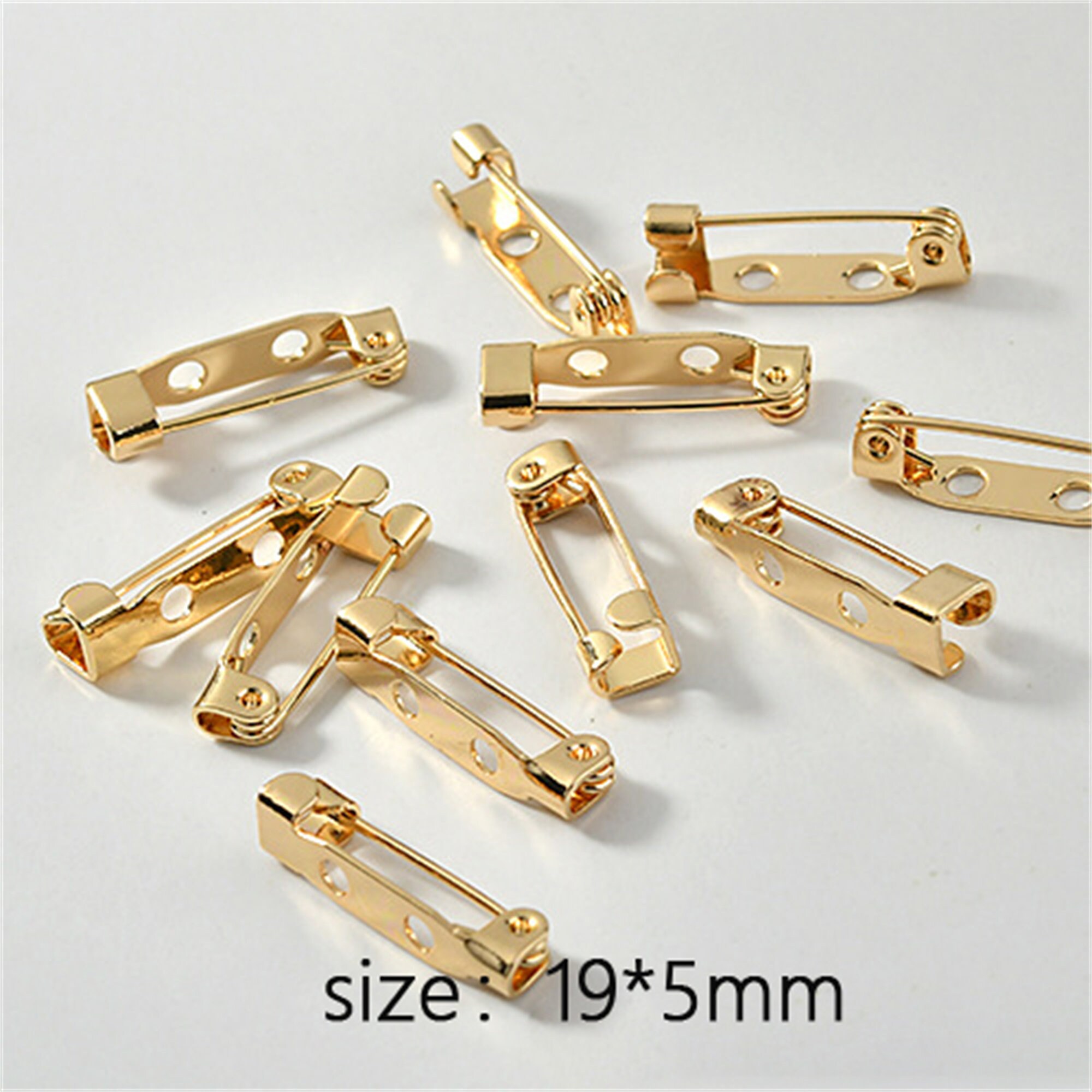 18K Gold Plated Safety Brooch Pin, Brooch Pin Back, Safety Pin Brooch ...