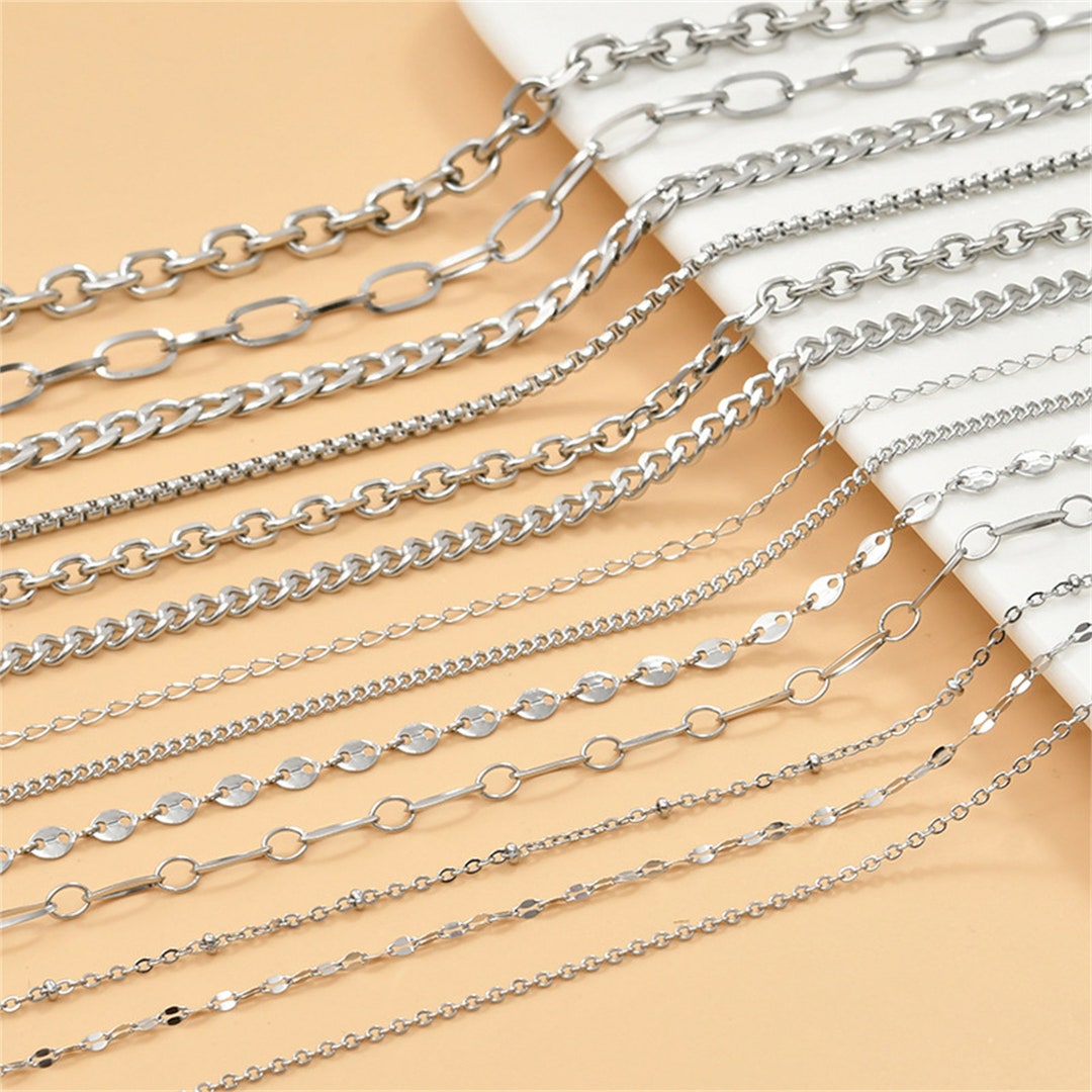 Stainless Steel Curb Chain, Steel Rolo Chain for Jewelry Making ...