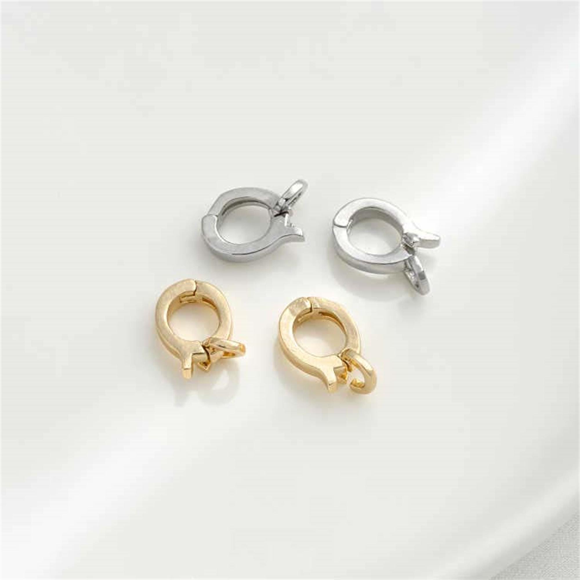 14K Gold Plated Oval Clasp, Push Gate Clasp for Jewelry Making Supplies ...