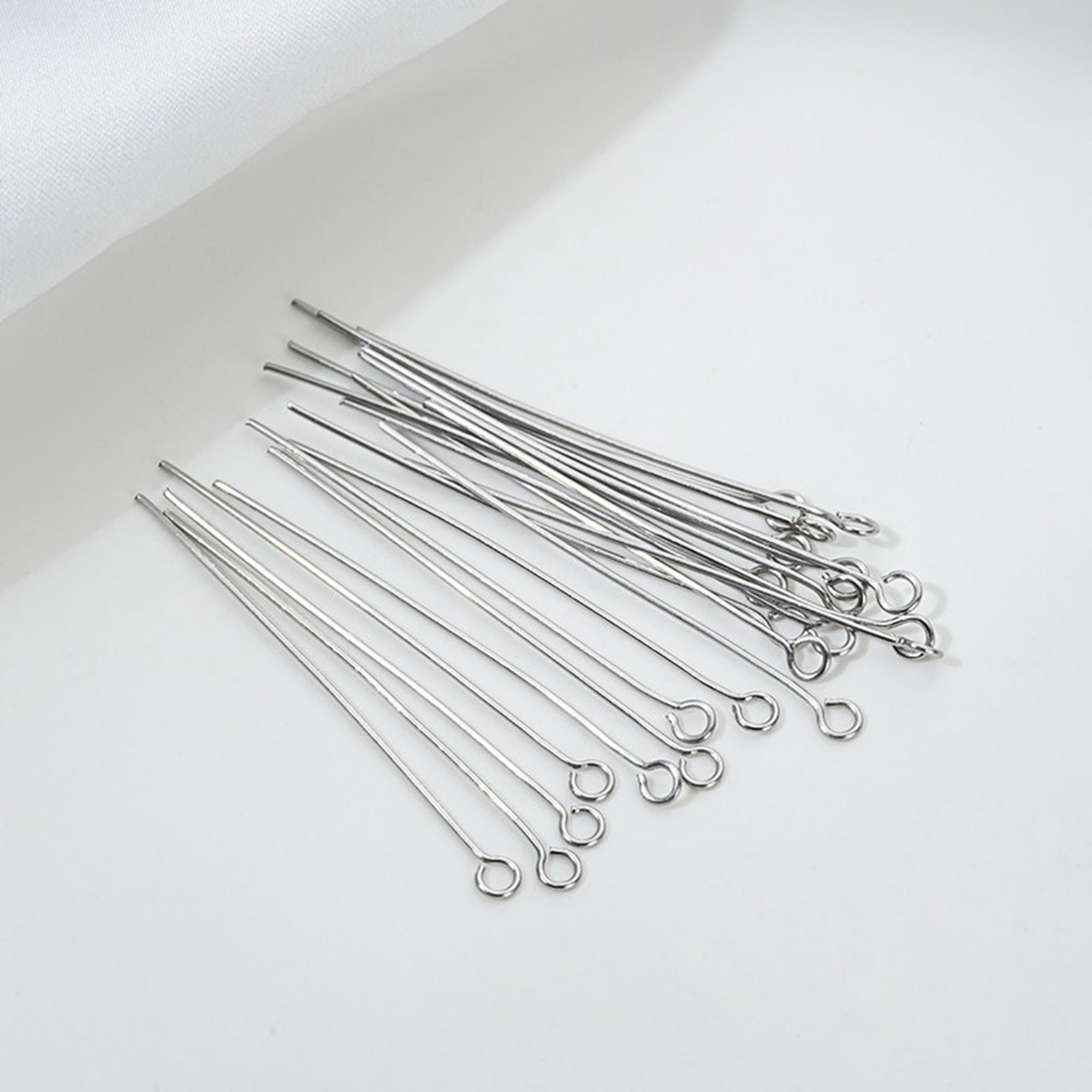 Stainless Steel Eye Pins Headpins, Eye Hole Pins for Jewelry Making ...
