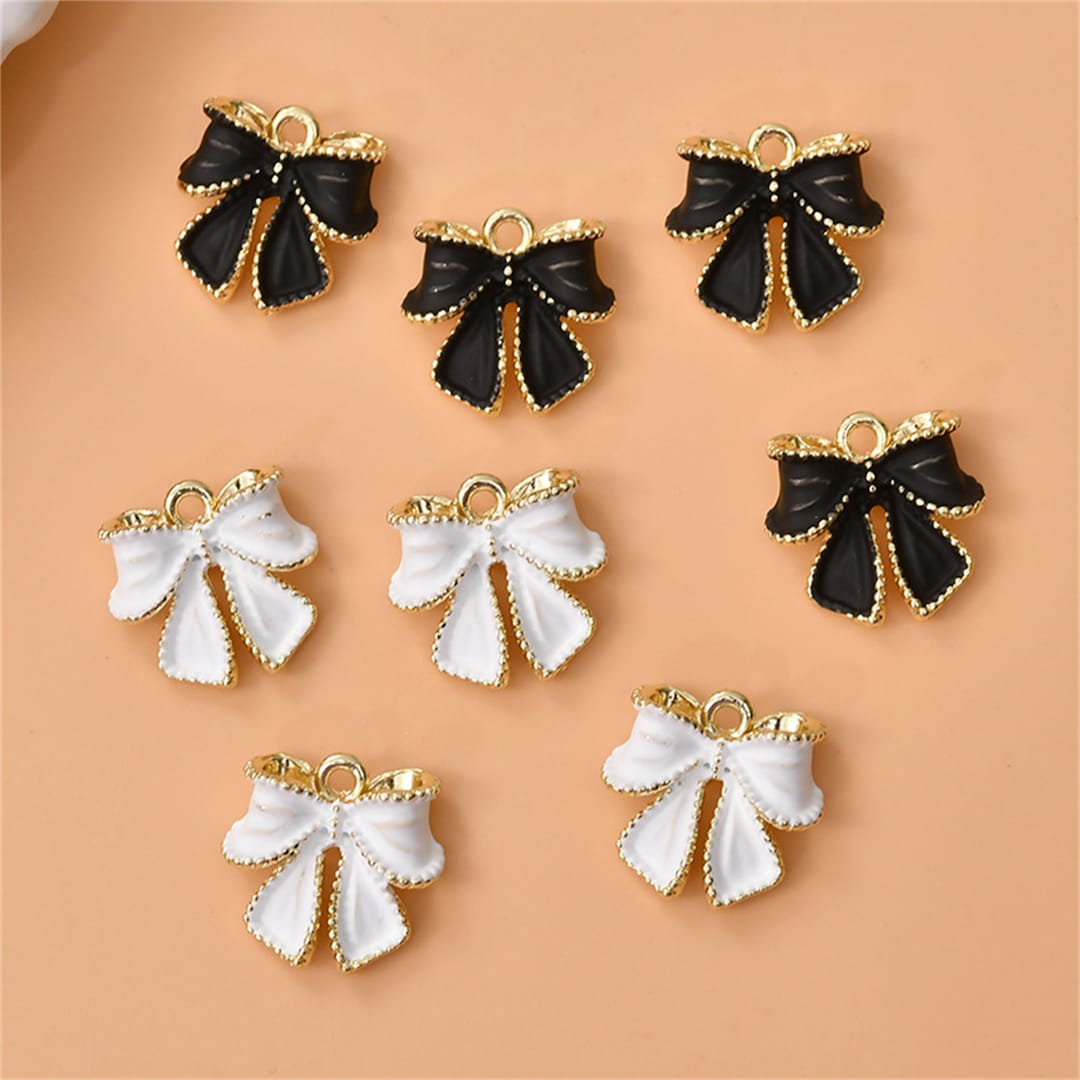 Gold Plated Bow Charm Pendant, Bow Knot Bracelet, Ribbon Necklace ...